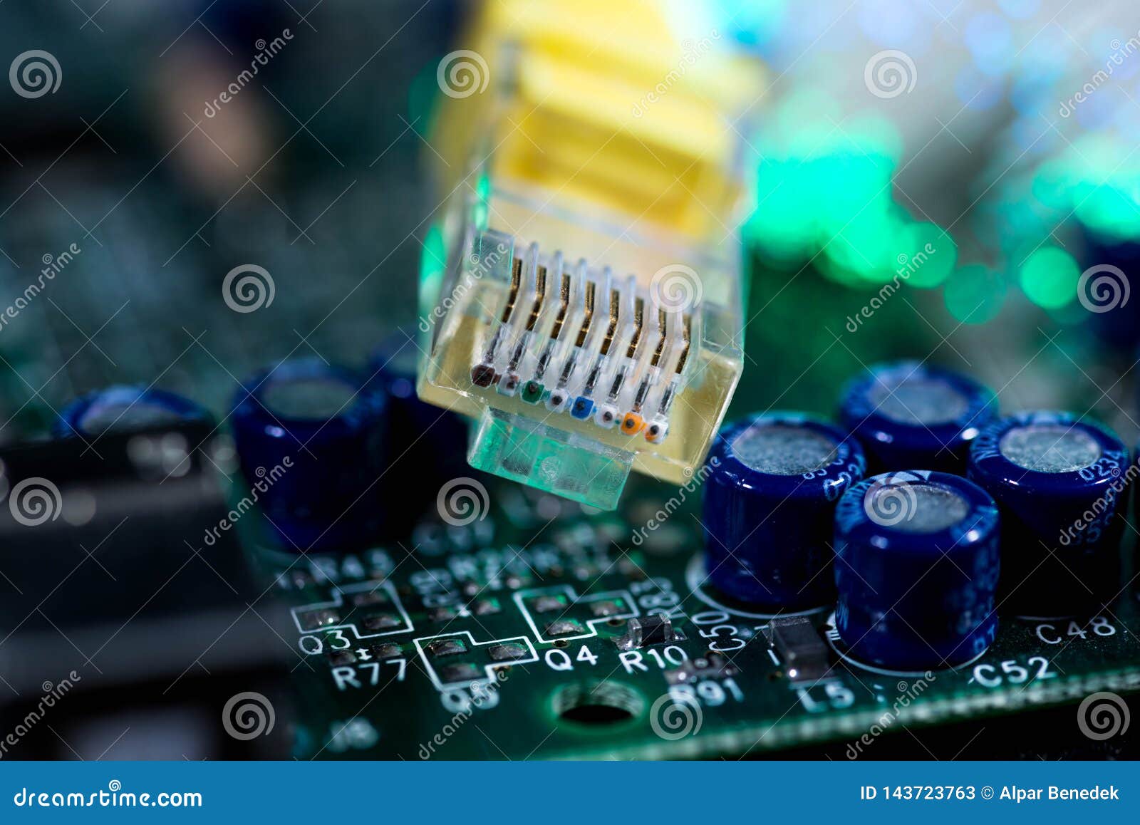 Yellow Internet Connector For Connection To The Network, Wi-Fi Router ...