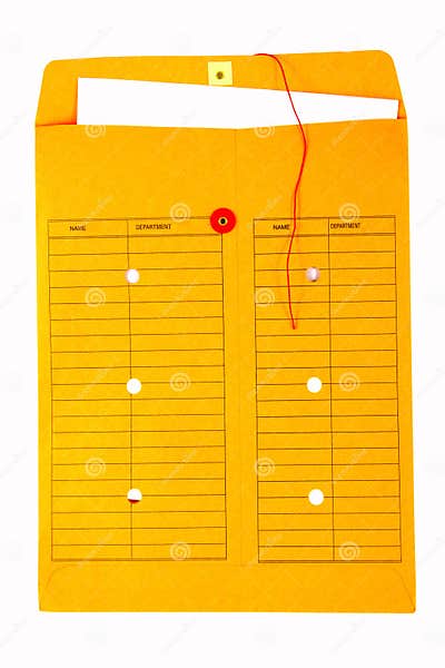Yellow Interoffice Envelope Stock Photo - Image of folder, enclosure ...