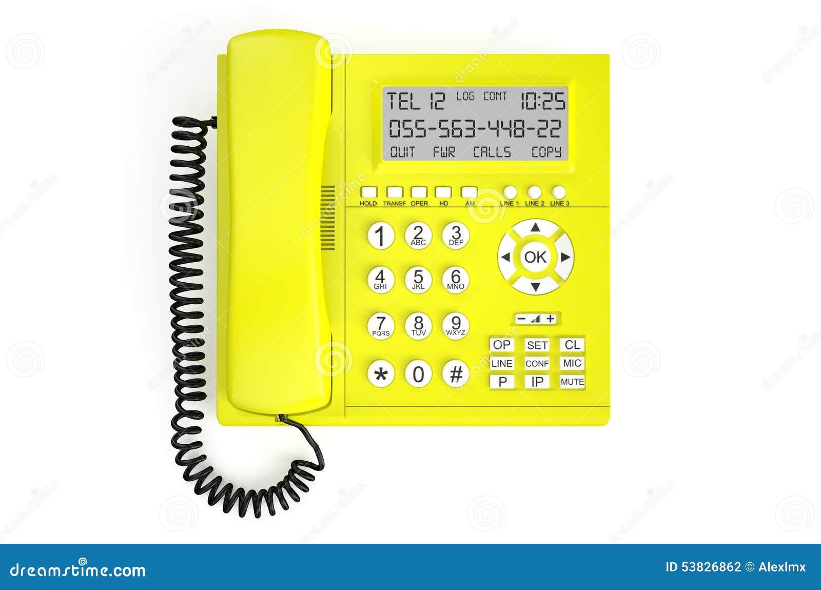 Yellow IP Telephone stock illustration. Illustration of function - 53826862