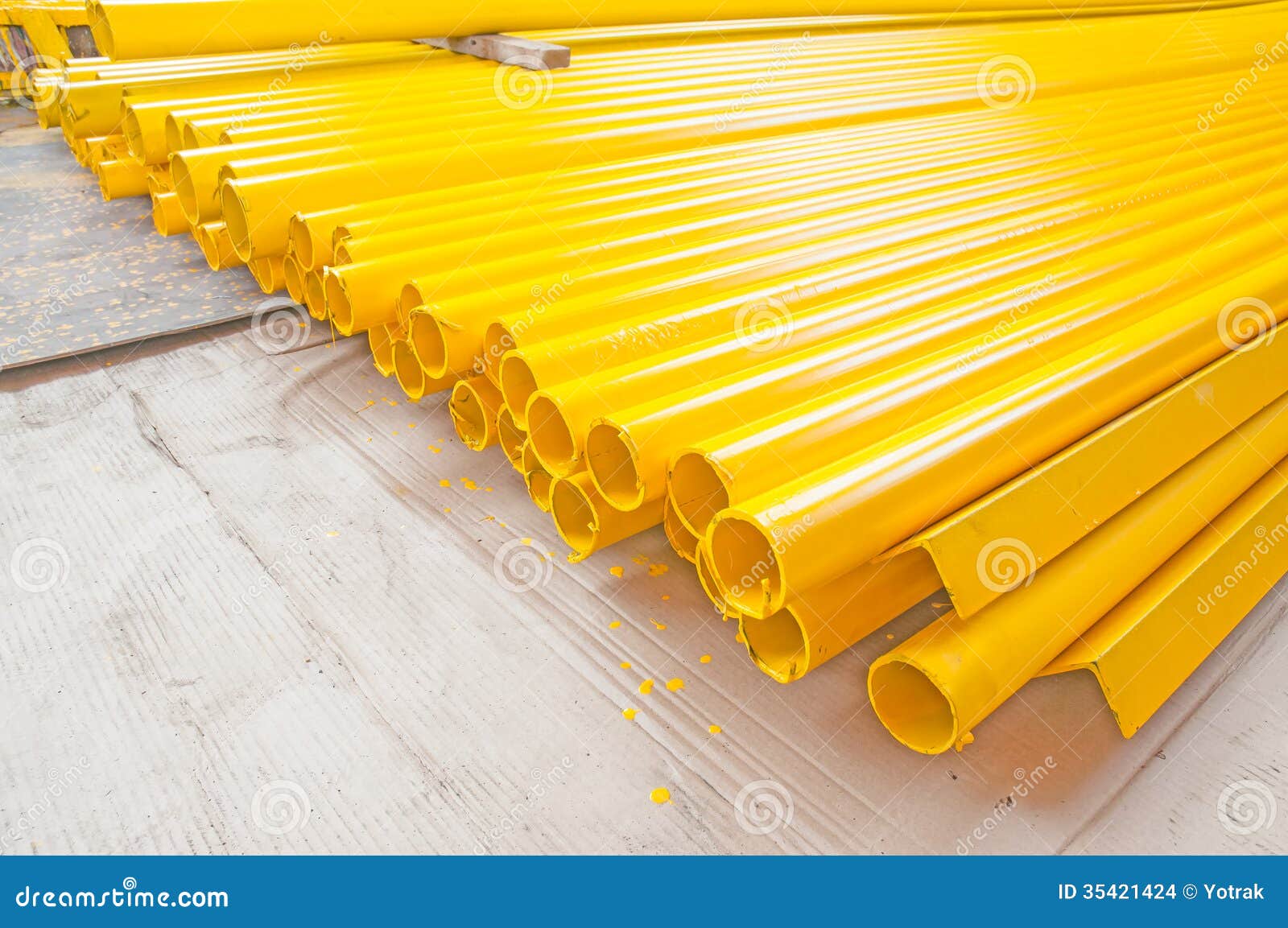 Yellow iron pipe stock photo. Image of close, elements - 35421424