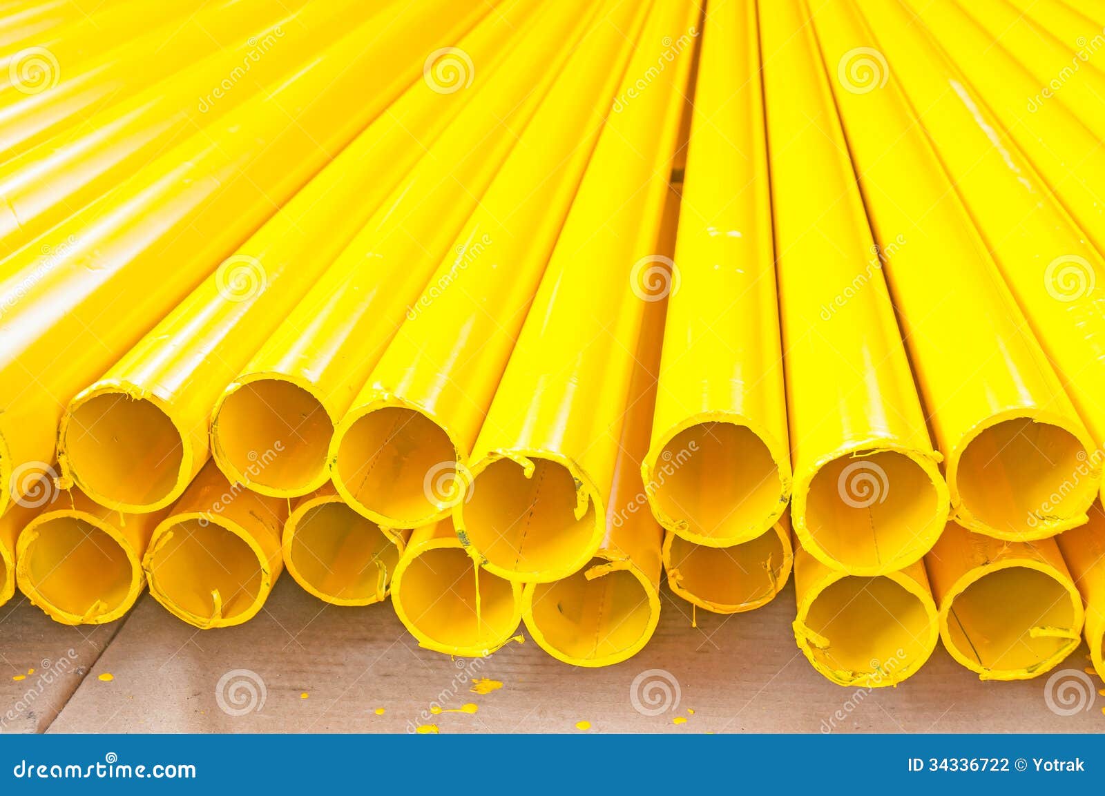 Yellow iron pipe stock photo. Image of group, aluminum - 34336722