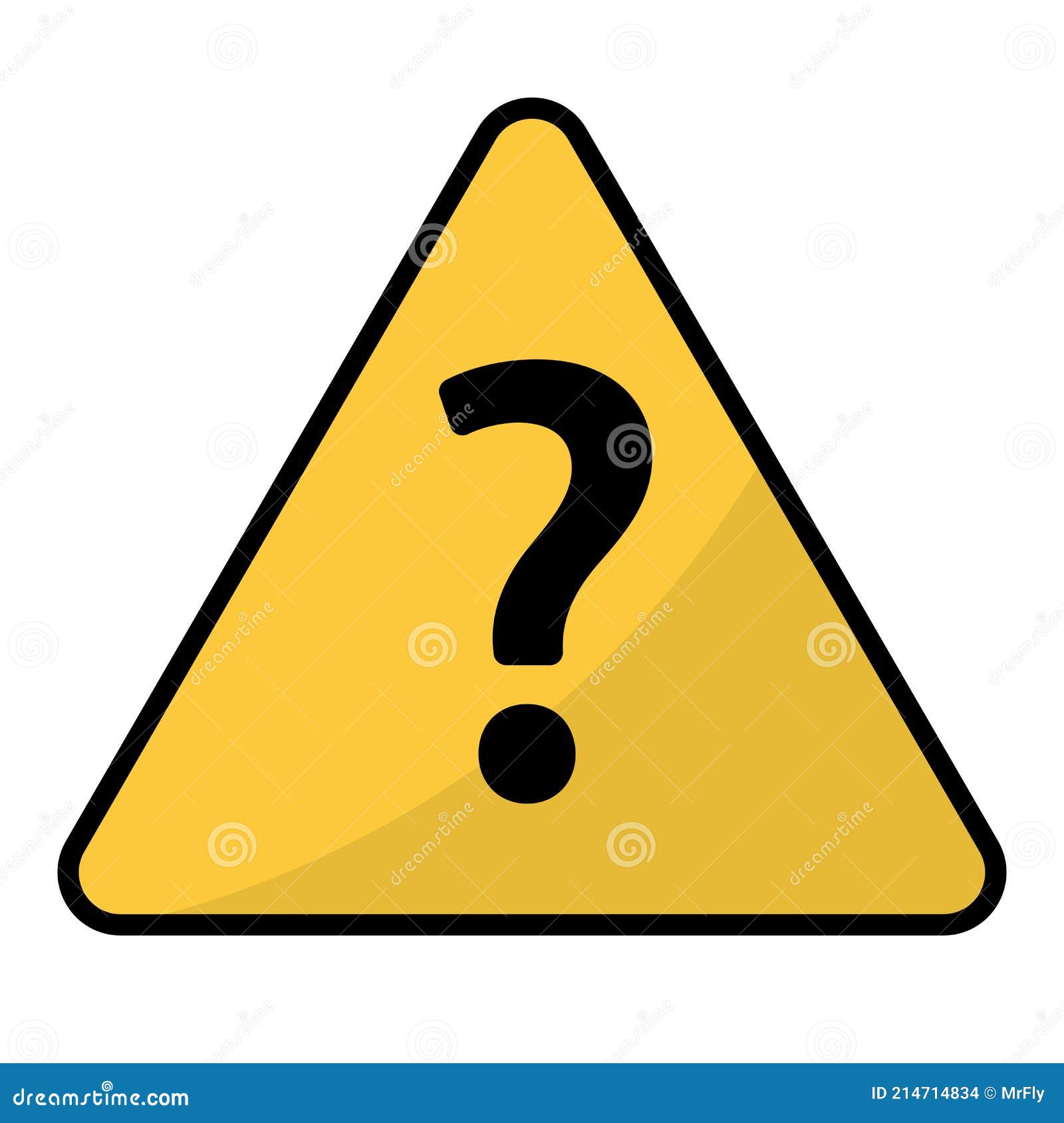 Yellow Isolated Warning Sign With Question Mark, Vector Illustration ...