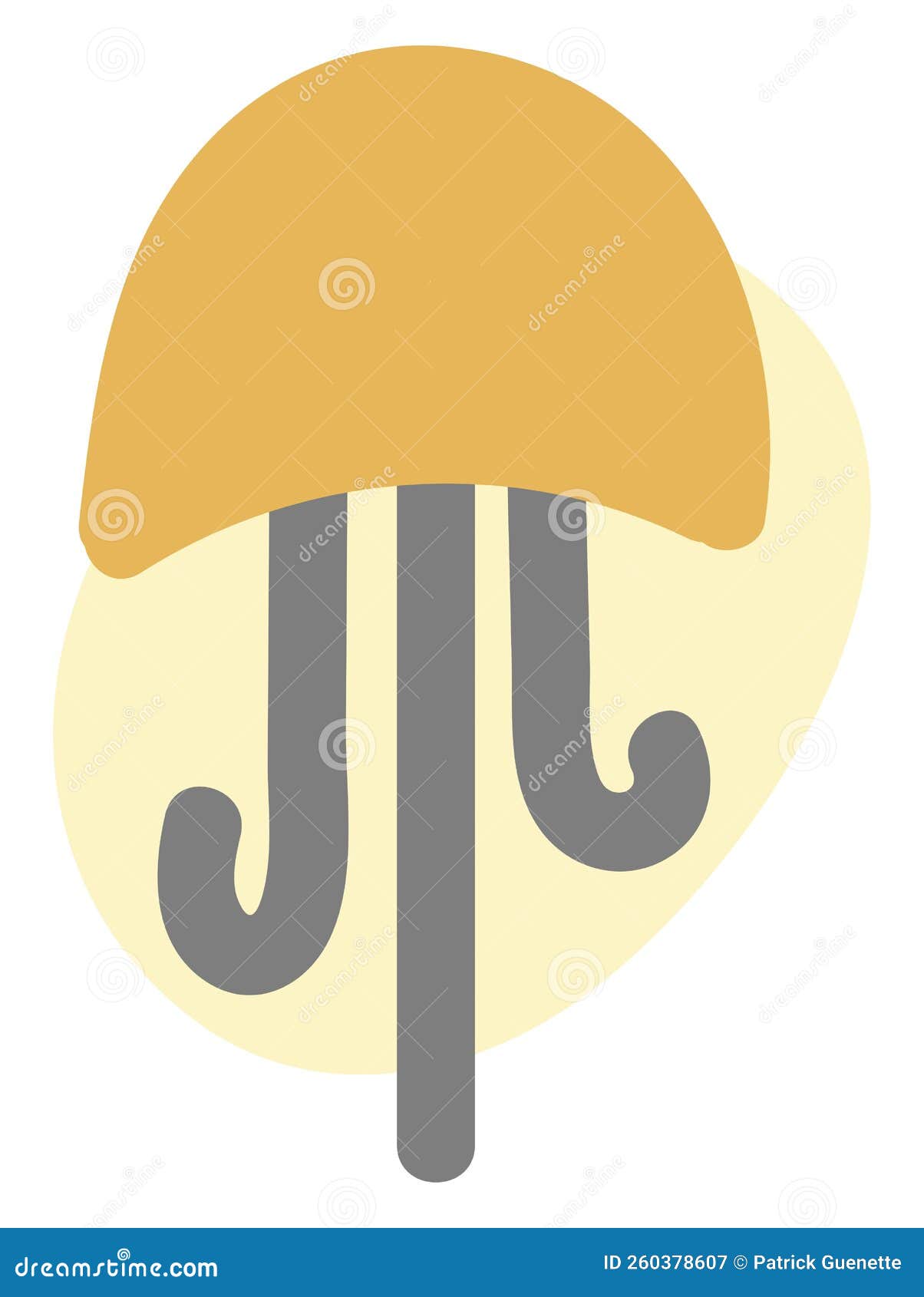 Yellow jellyfish, icon stock vector. Illustration of aquarium - 260378607