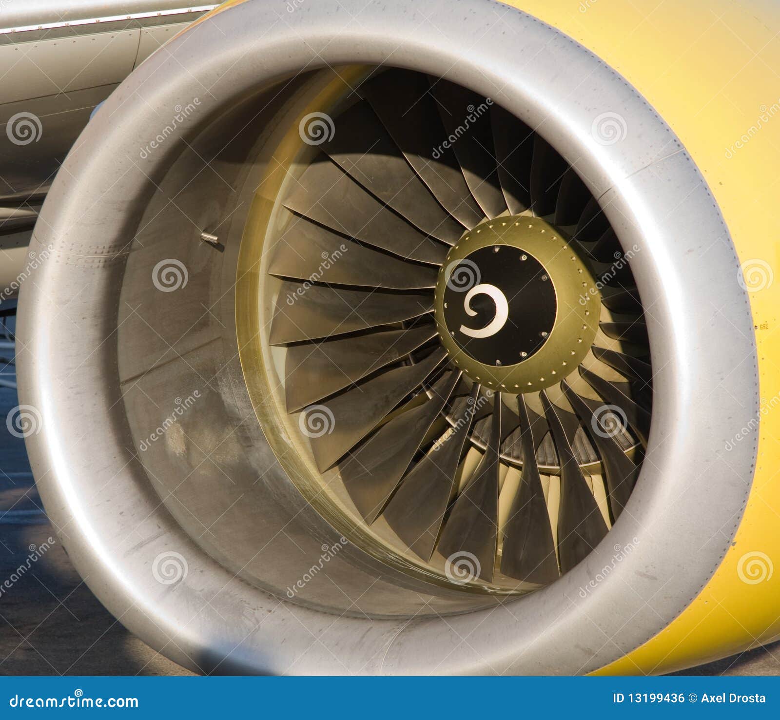 Yellow Jet Engine stock photo. Image of blades, metal - 13199436