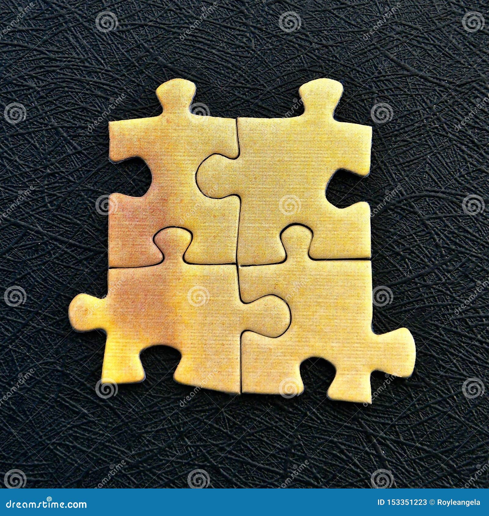Yellow jigsaw pieces stock image. Image of game, leisure - 153351223