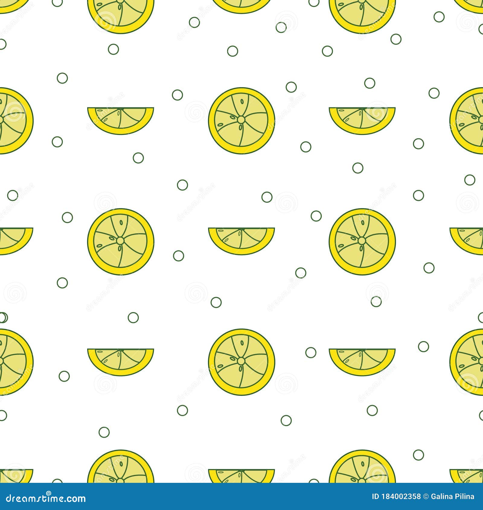 A Seamless Pattern of Yellow Juicy Slices of Lemon. Stock Vector ...