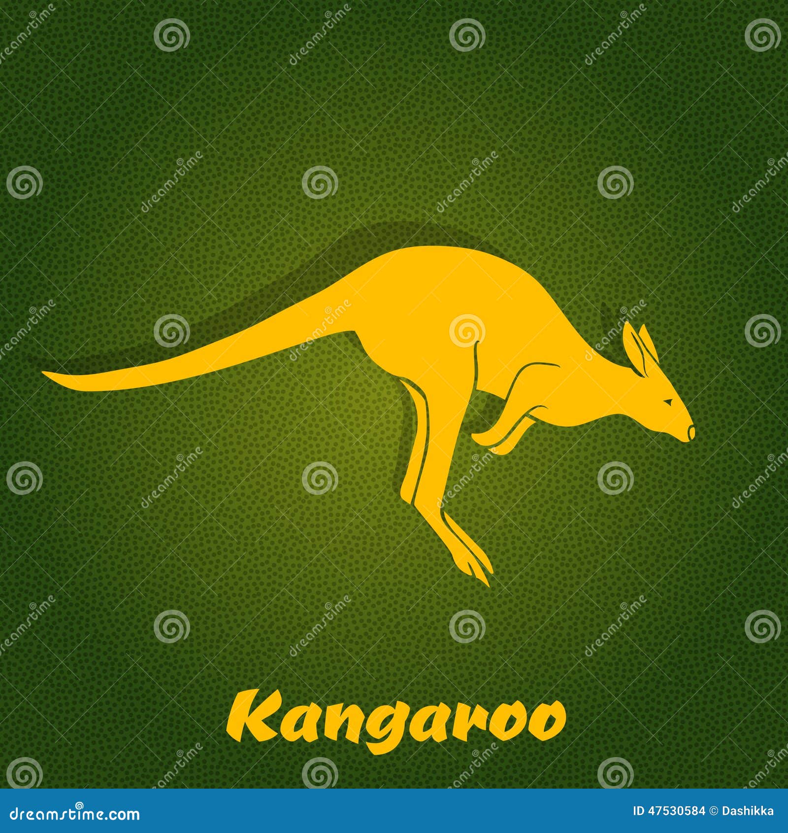Yellow kangaroo silhouette stock illustration. Illustration of reserve ...