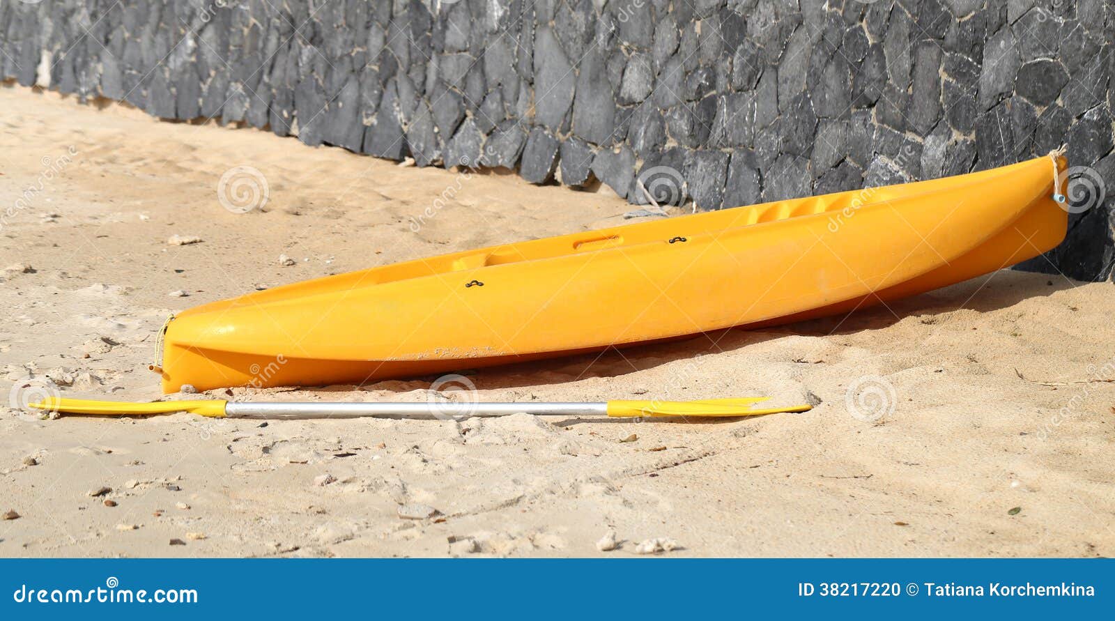 Yellow kayak stock photo. Image of solar, beach, wind - 38217220