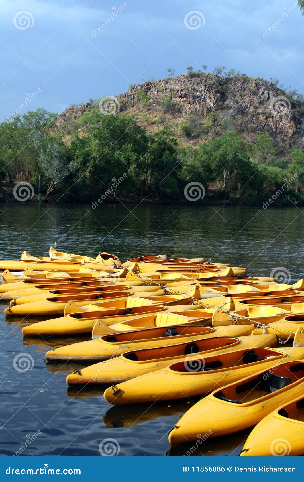 Yellow kayak s stock photo. Image of lake, katherine - 11856886