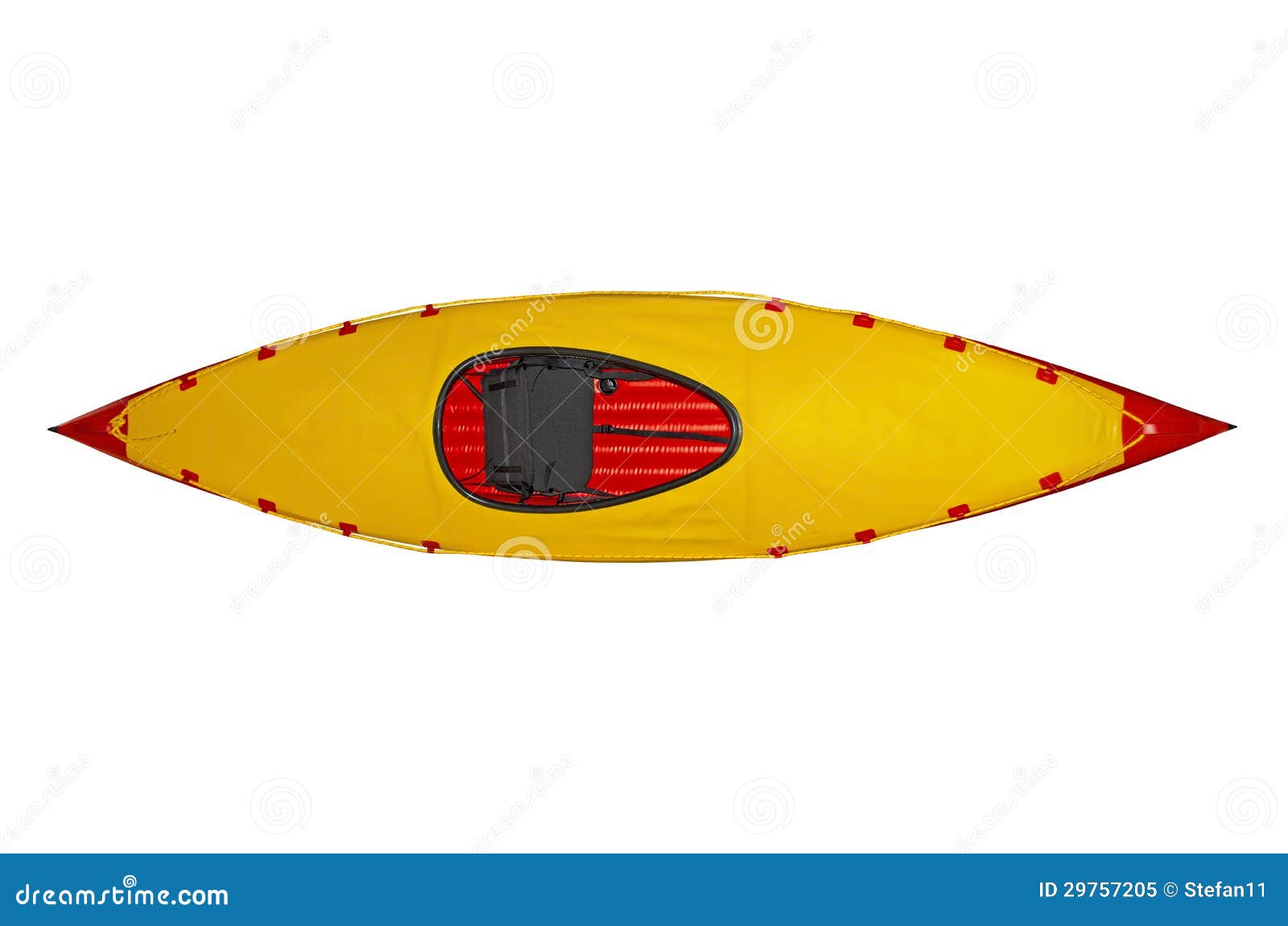 Man In A Yellow Kayak Rowing Through The Aisle In A Dry Cane Stock ...