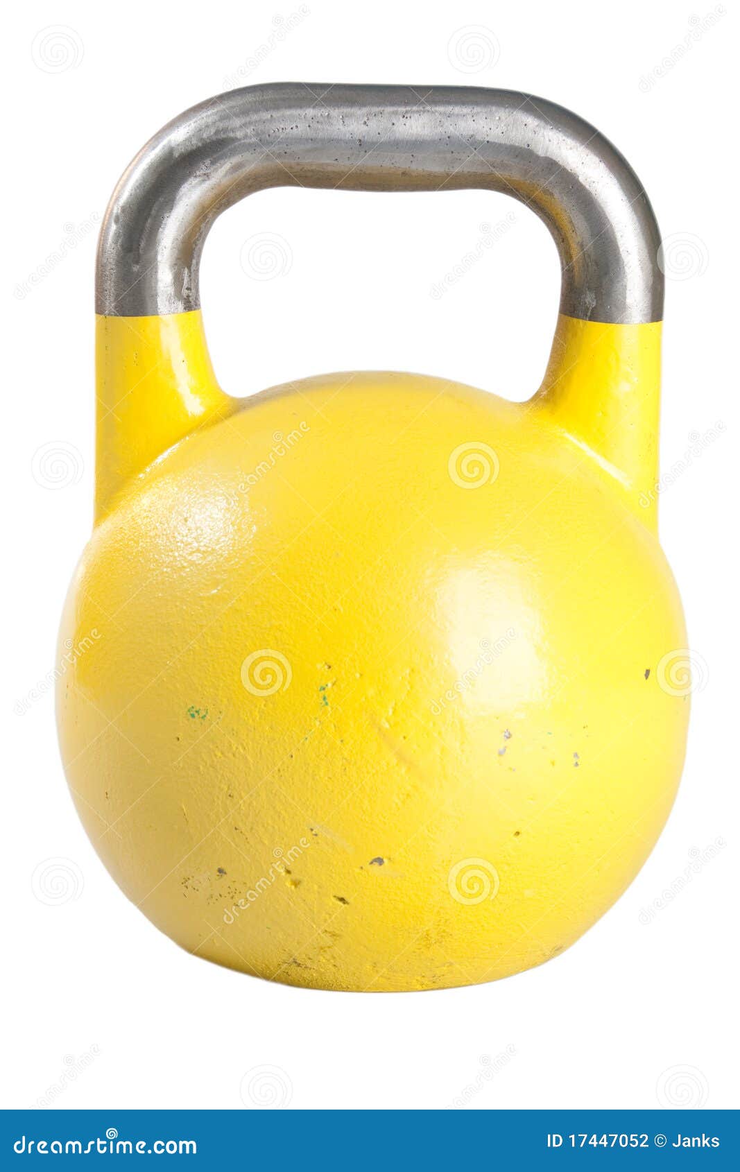 Yellow kettle bell stock photo. Image of lift, healthy - 17447052