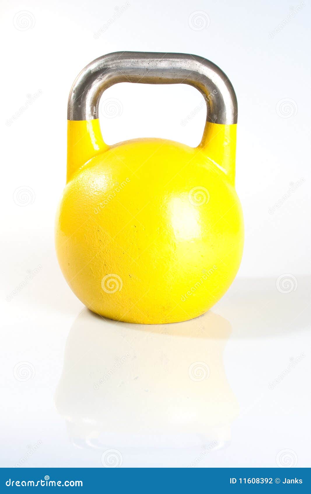 Yellow Kettlebell stock photo. Image of tape, inches - 11608392