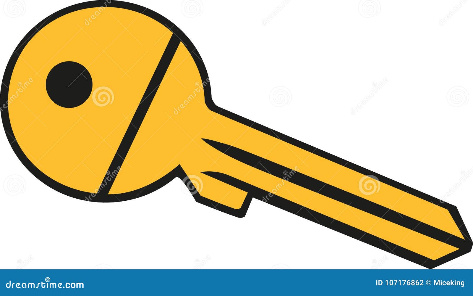 Yellow Key icon stock vector. Illustration of silhouette - 107176862