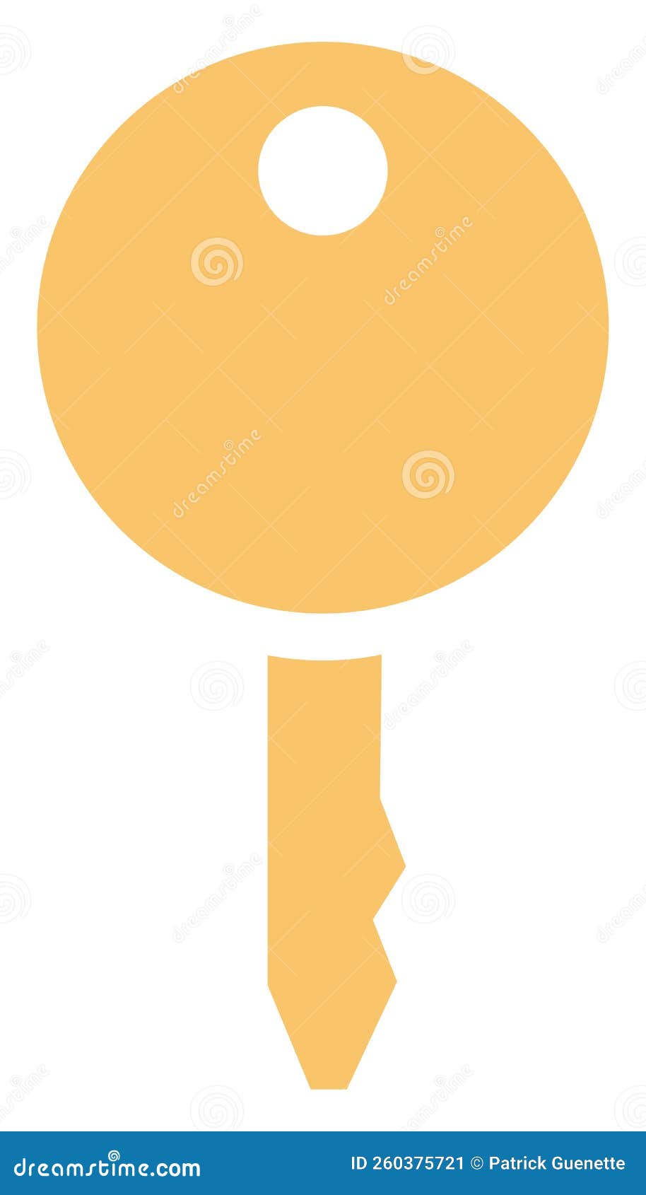 Yellow key, icon stock vector. Illustration of element - 260375721