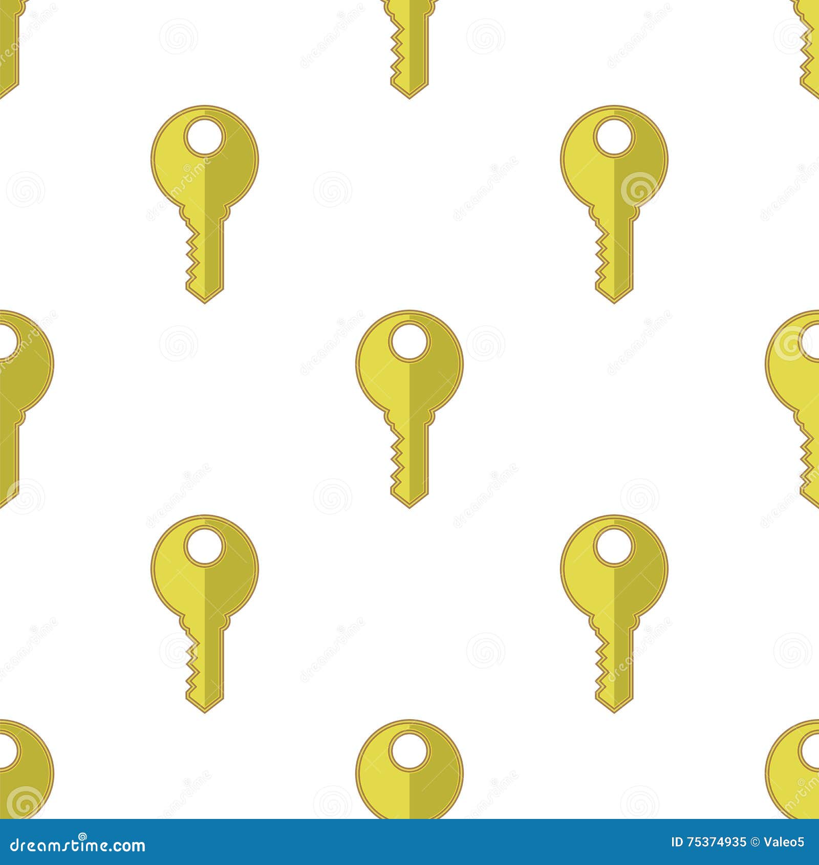 Yellow Keys Seamless Pattern Stock Vector - Illustration of decoration ...