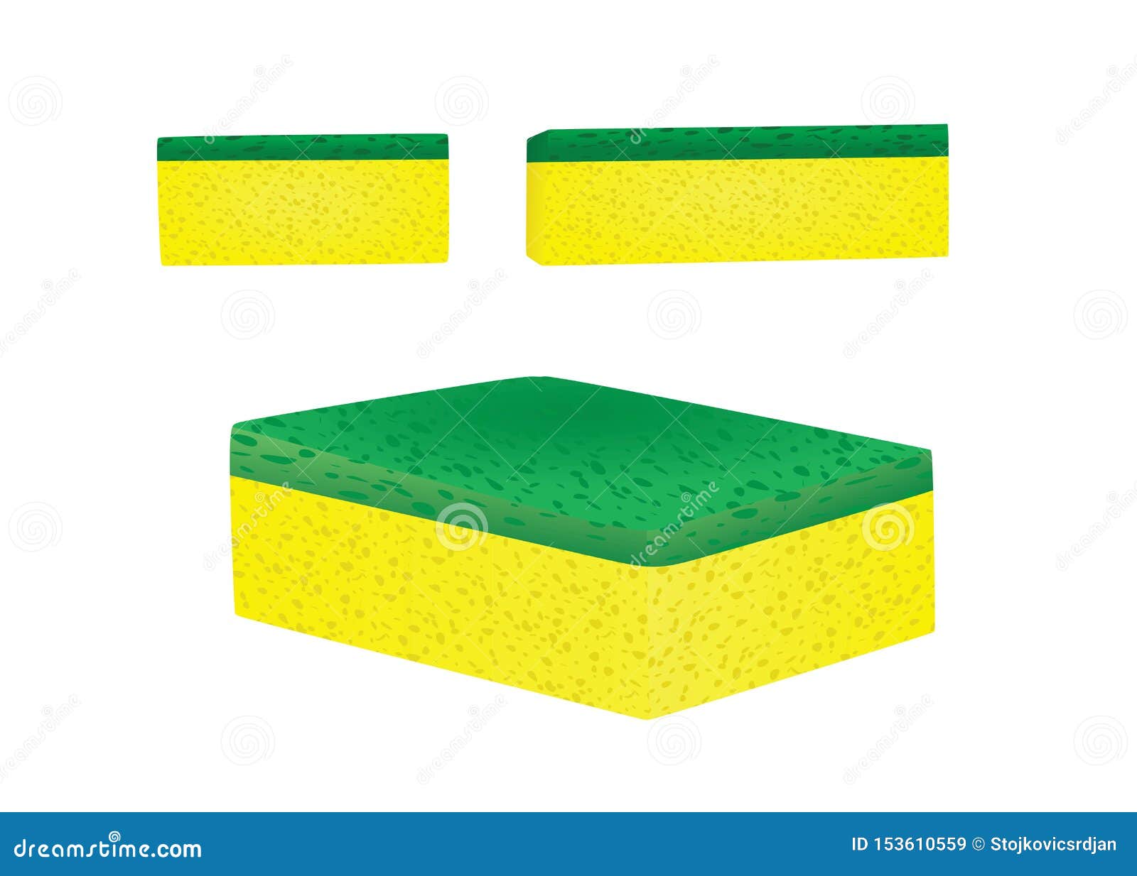 Yellow kitchen sponge stock vector. Illustration of care - 153610559