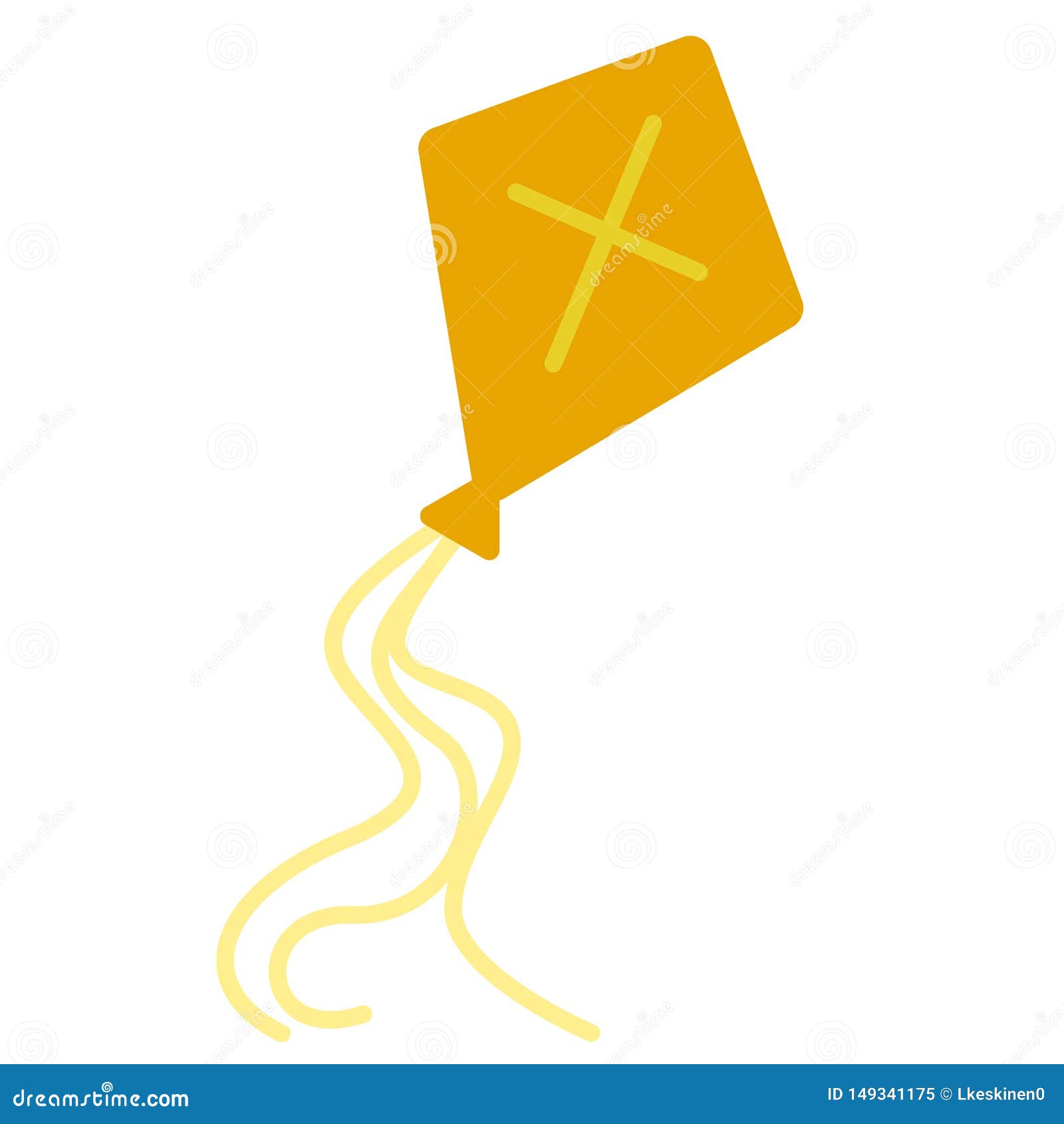 Yellow Kite In The Sky Vector Illustration On A White Background ...
