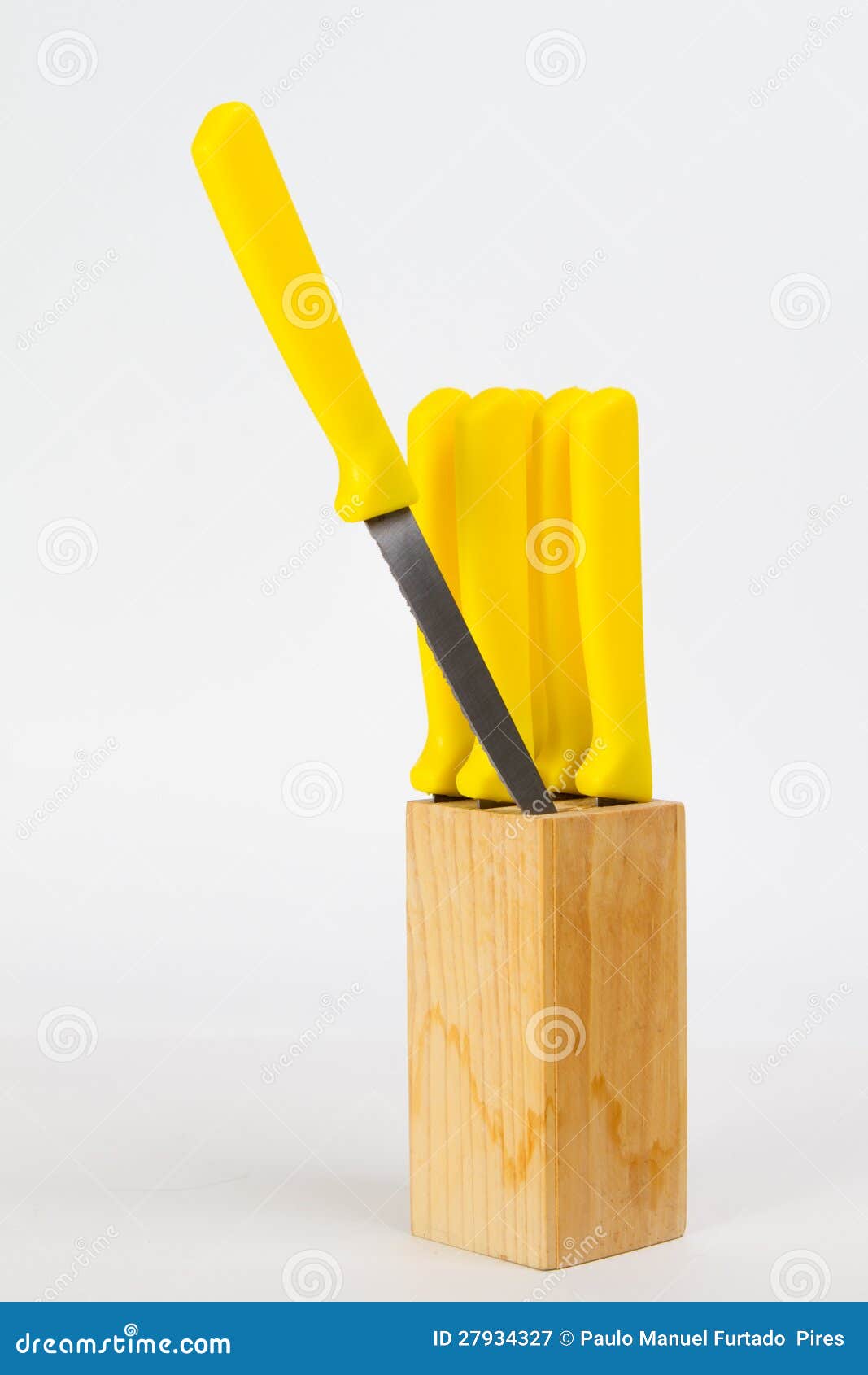 Yellow Knifes stock image. Image of wooden, stainless - 27934327