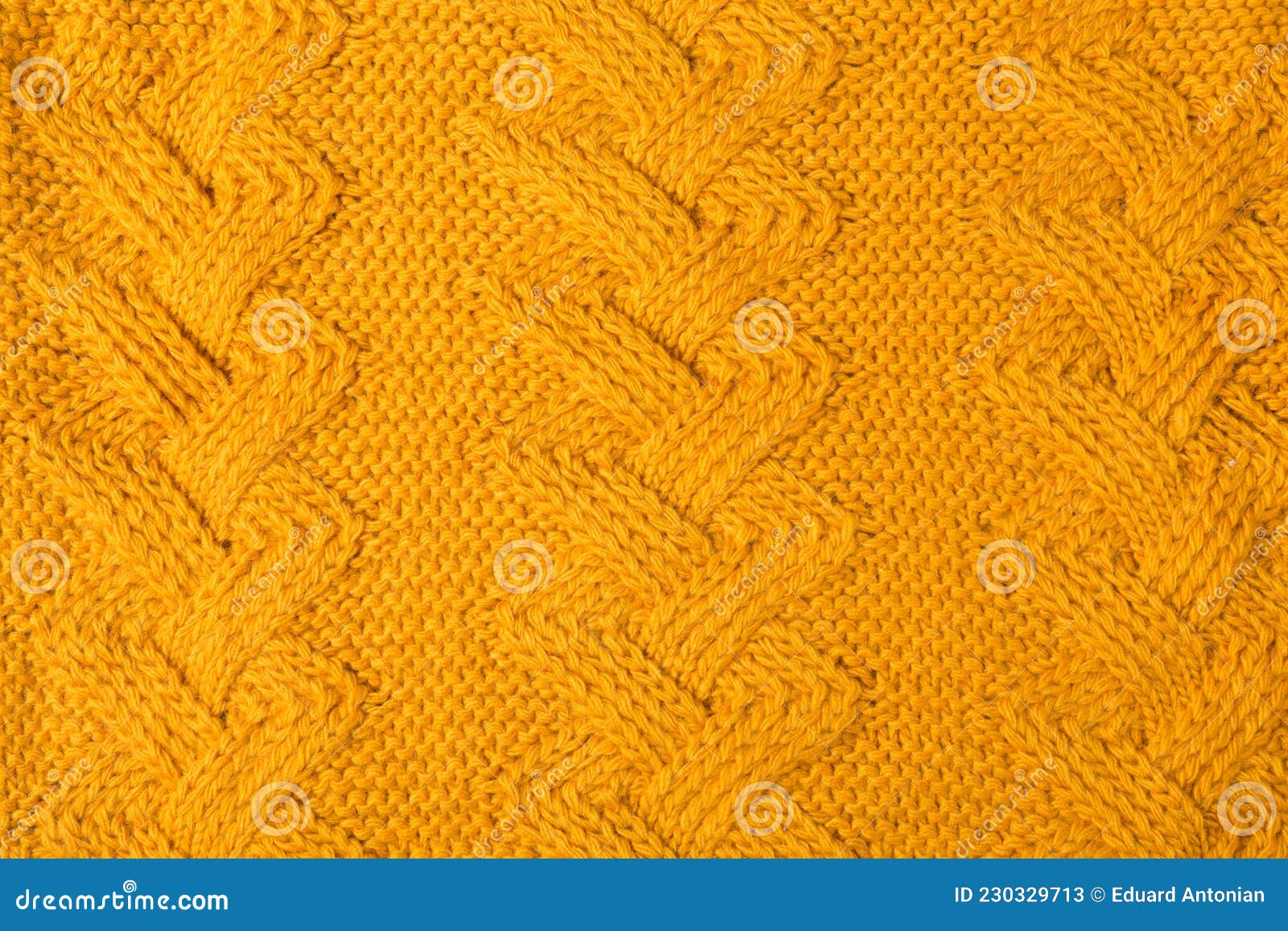 Yellow Knitted Fabric with Large Patterns, Macro Photography, Textured ...