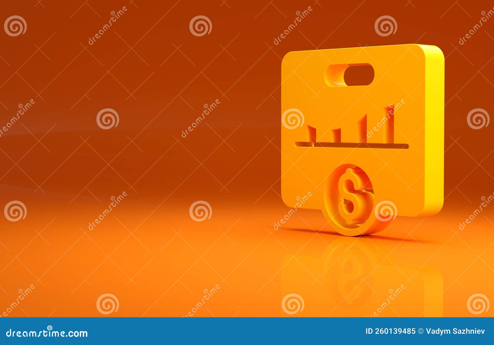 Yellow KPI - Key Performance Indicator Icon Isolated on Orange ...