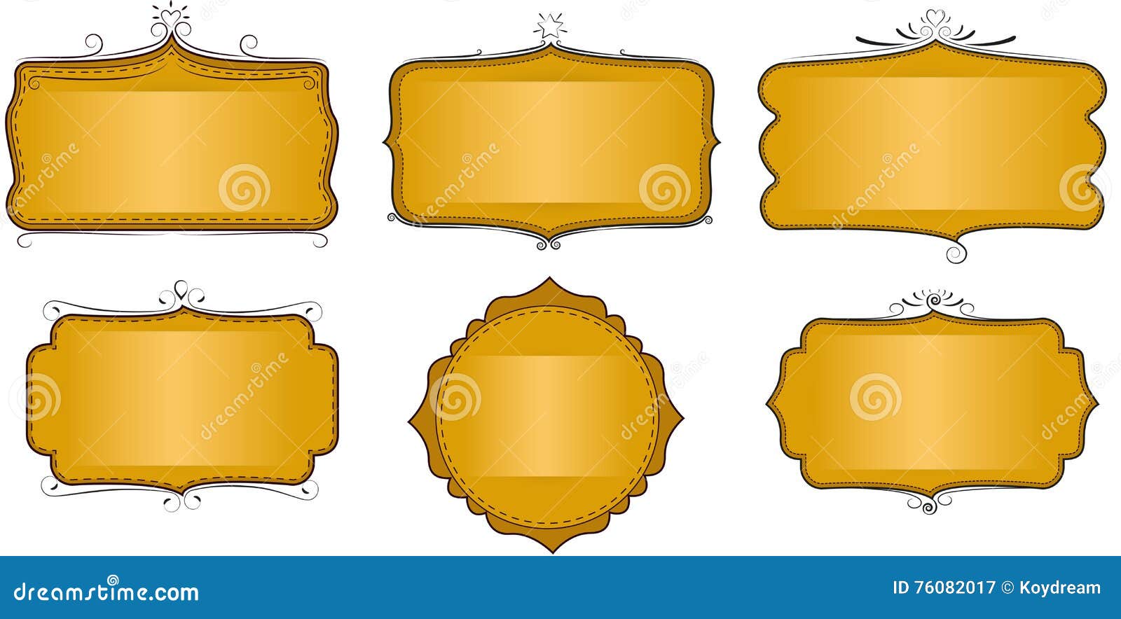 Yellow label or frame. stock vector. Illustration of label - 76082017