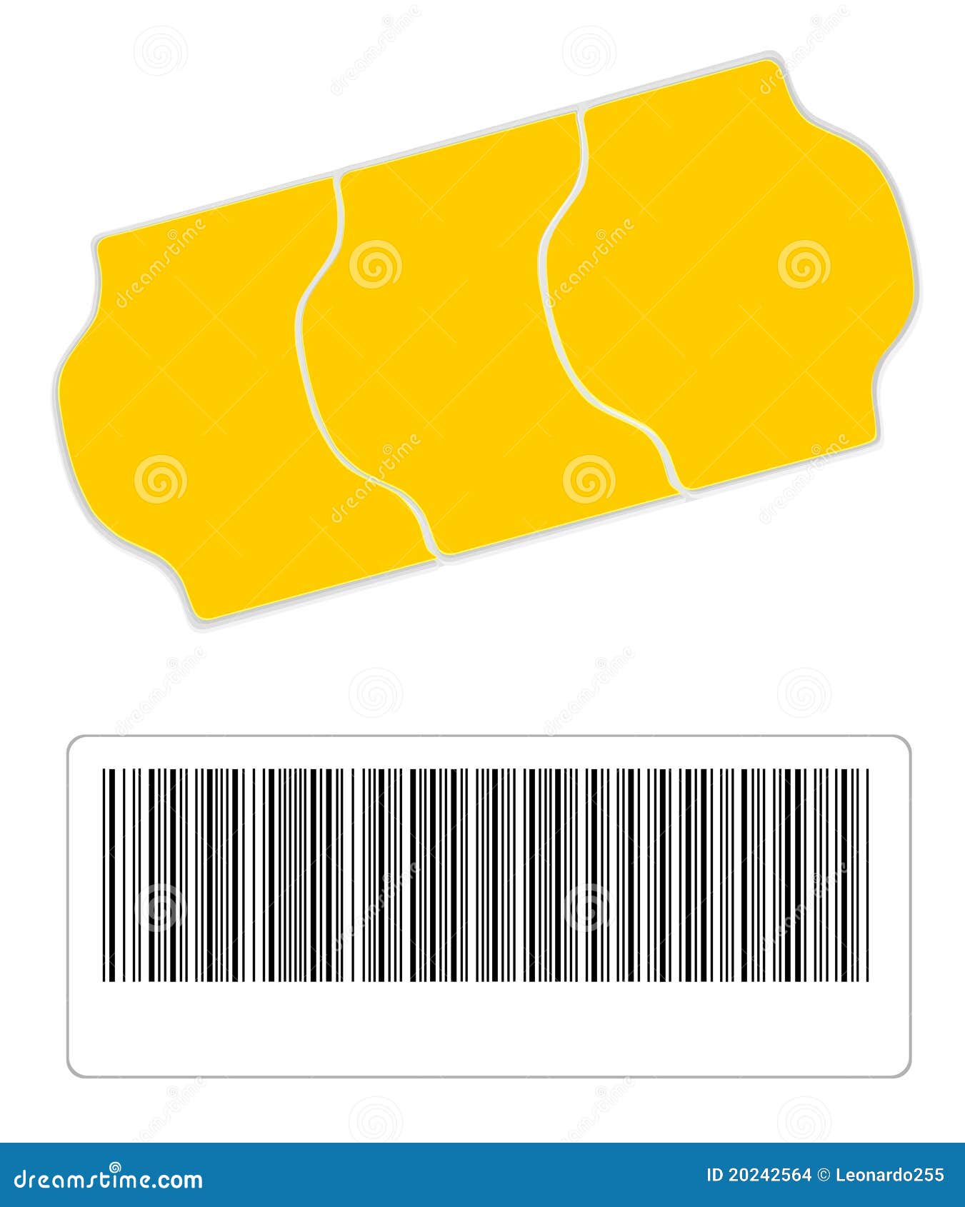 Yellow Label Price and Barcode Stock Vector - Illustration of packaging ...