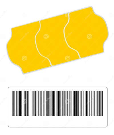 Yellow Label Price and Barcode Stock Vector - Illustration of packaging ...