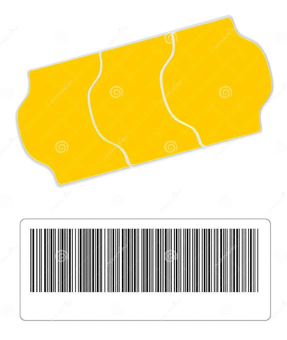 Yellow Label Price and Barcode Stock Vector - Illustration of packaging ...