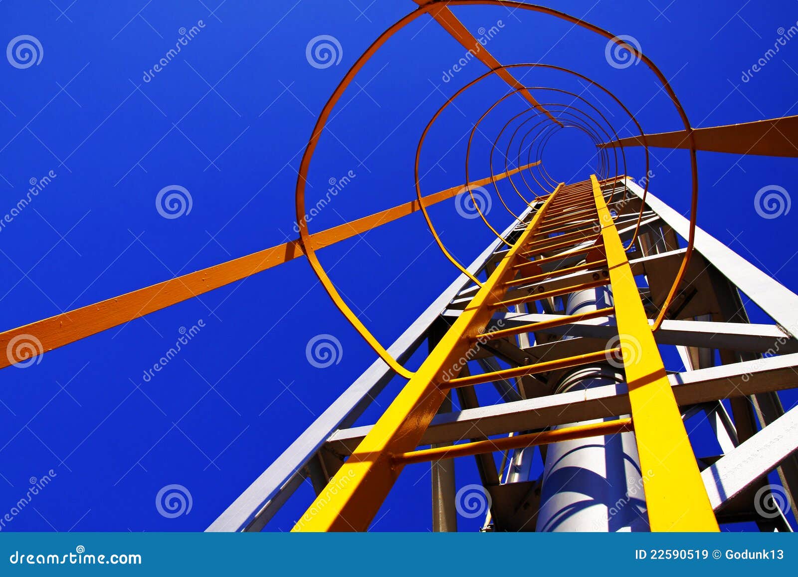 Yellow Ladder stock image. Image of vent, access, circles - 22590519