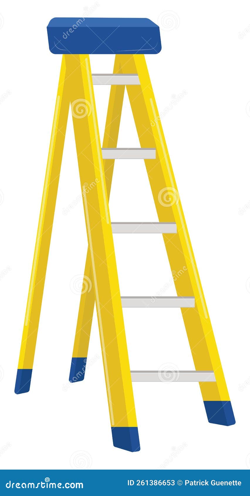 Yellow ladders, icon stock vector. Illustration of signal - 261386653