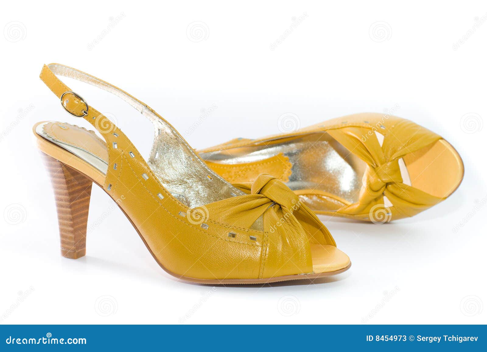Yellow lady s shoes. stock image. Image of elegance, shoe - 8454973