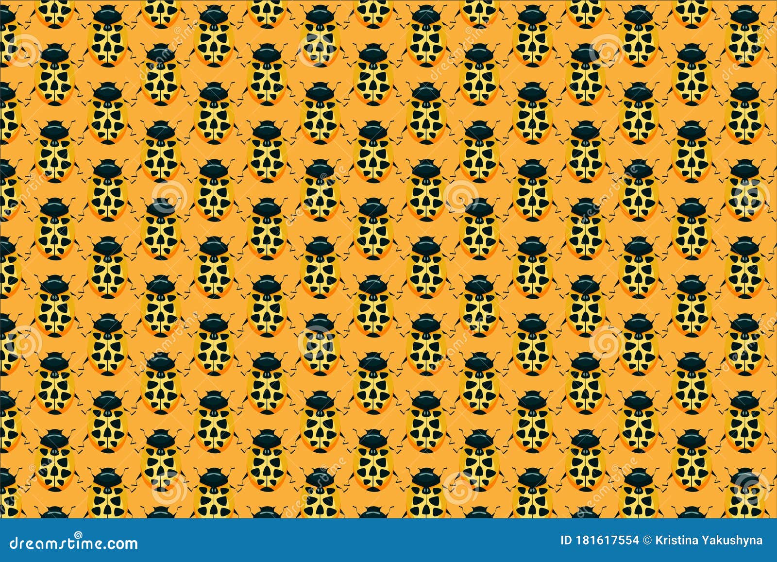 Ladybird Pattern. Ladybug Seamless Pattern Design. Cartoon Vector ...