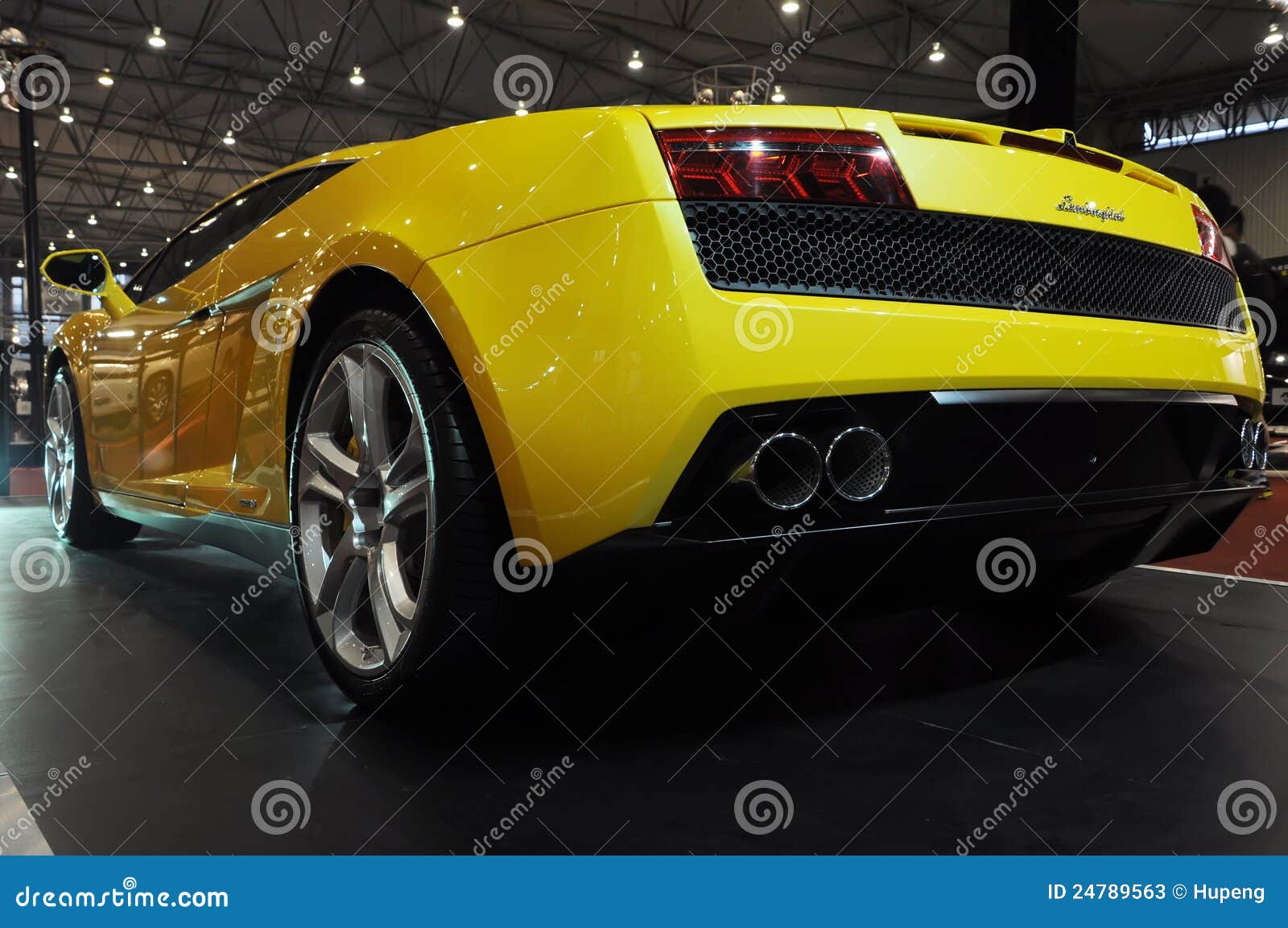 Yellow Lamborghini Sport Car Rear Editorial Stock Photo - Image of ...