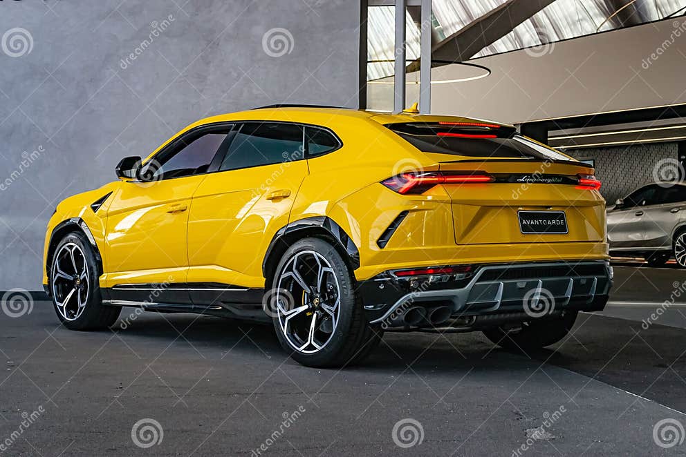 Yellow Lamborghini Urus SUV, Rear View Editorial Stock Image - Image of ...