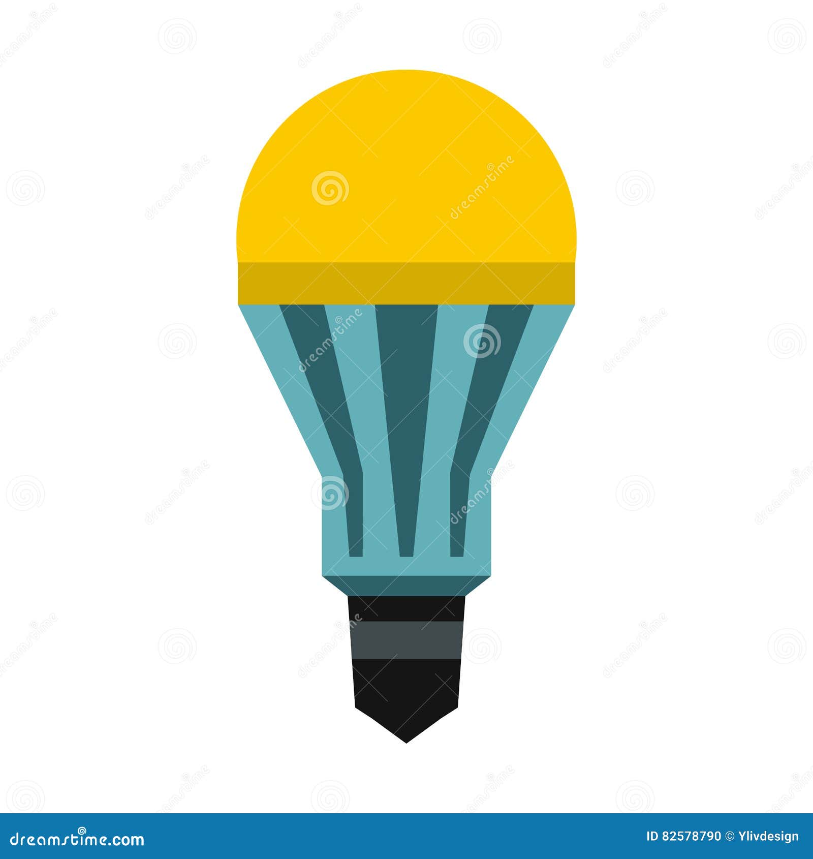 Yellow Lamp Icon, Flat Style Stock Vector - Illustration of halogen ...