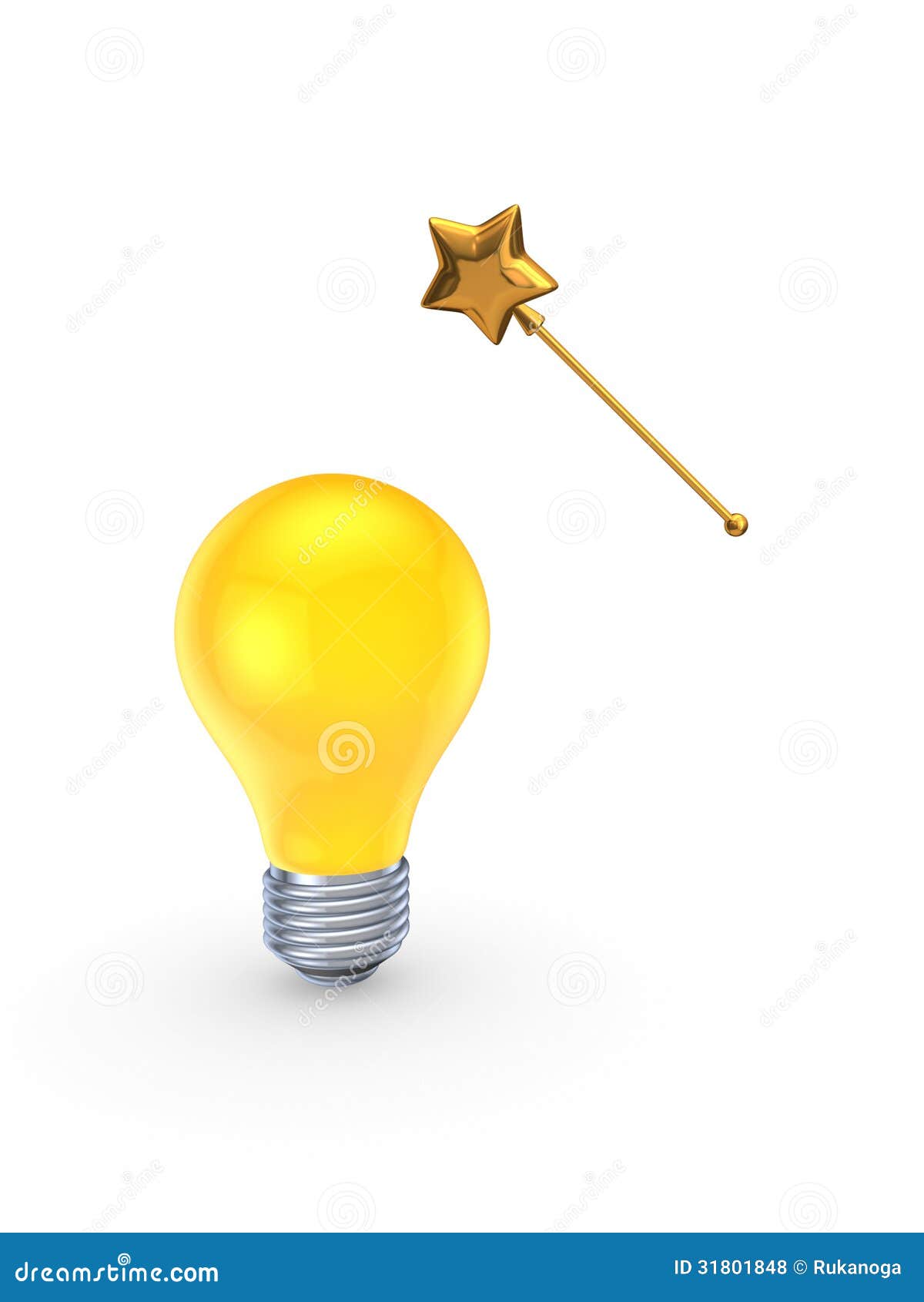 Yellow Lamp and Magic Wand. Stock Illustration - Illustration of fairy ...