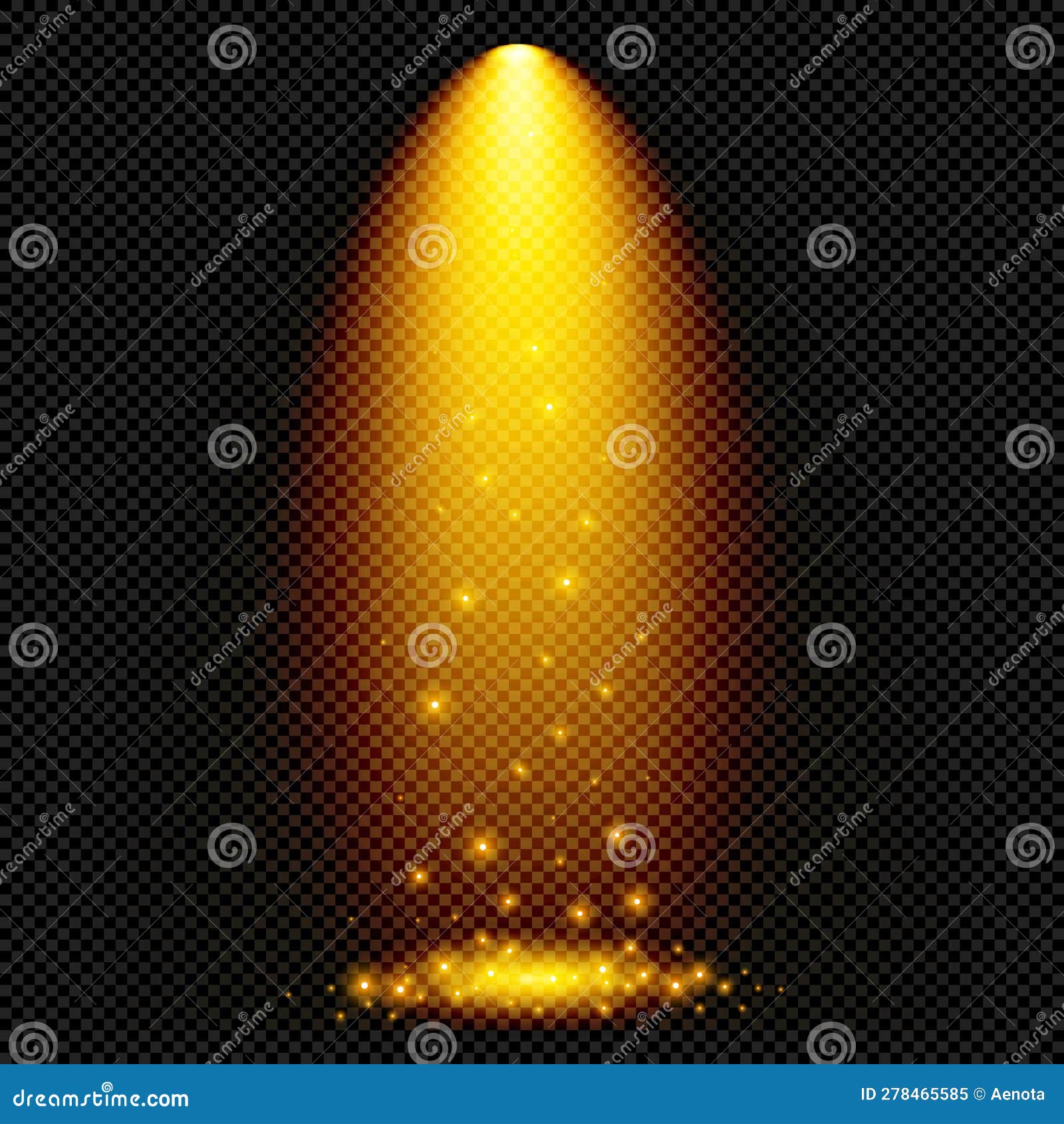 Yellow Lamp Shine Rays with Twinkles on Transparent Background Vector ...