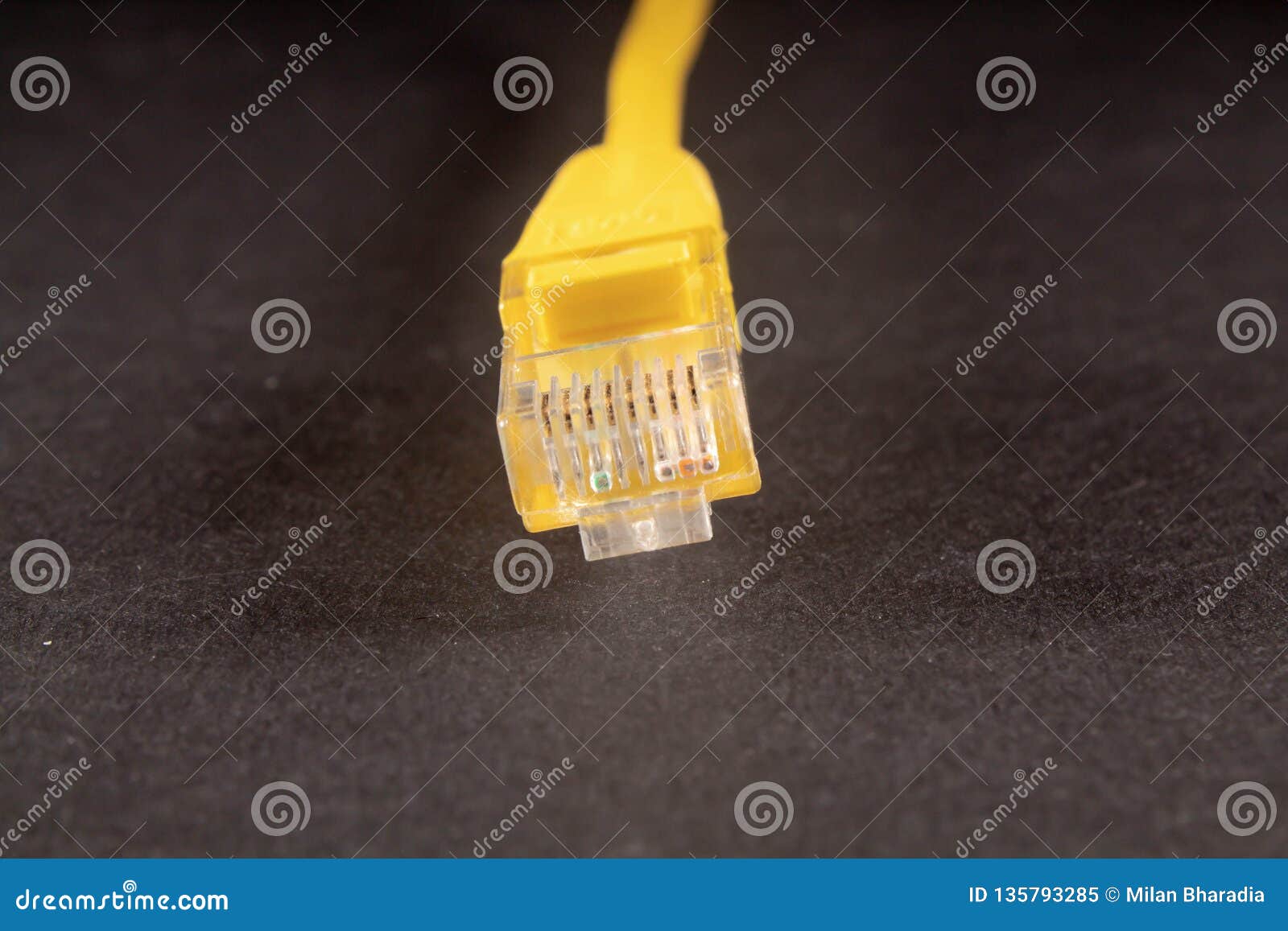 Yellow Lan Wire on White Background Stock Image - Image of bandwidth ...