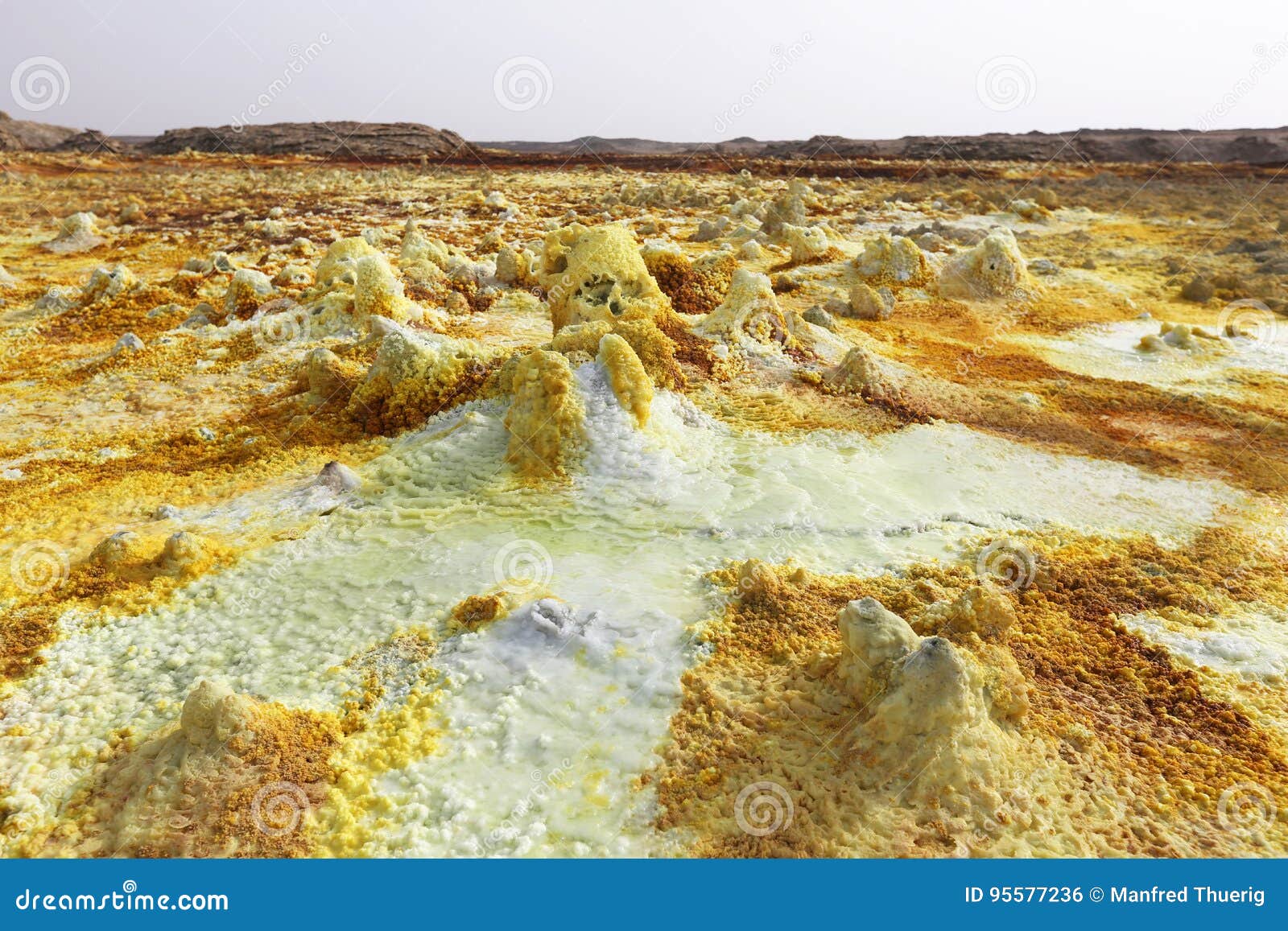 Yellow Landscape of Dallol Volcano Stock Photo - Image of landscape ...