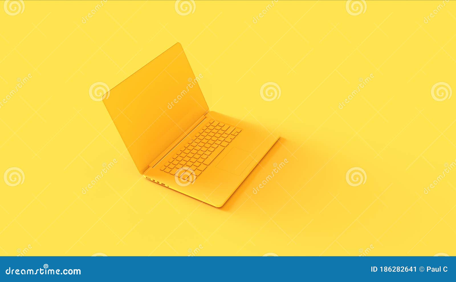 Yellow Laptop Simple stock illustration. Illustration of clean - 186282641
