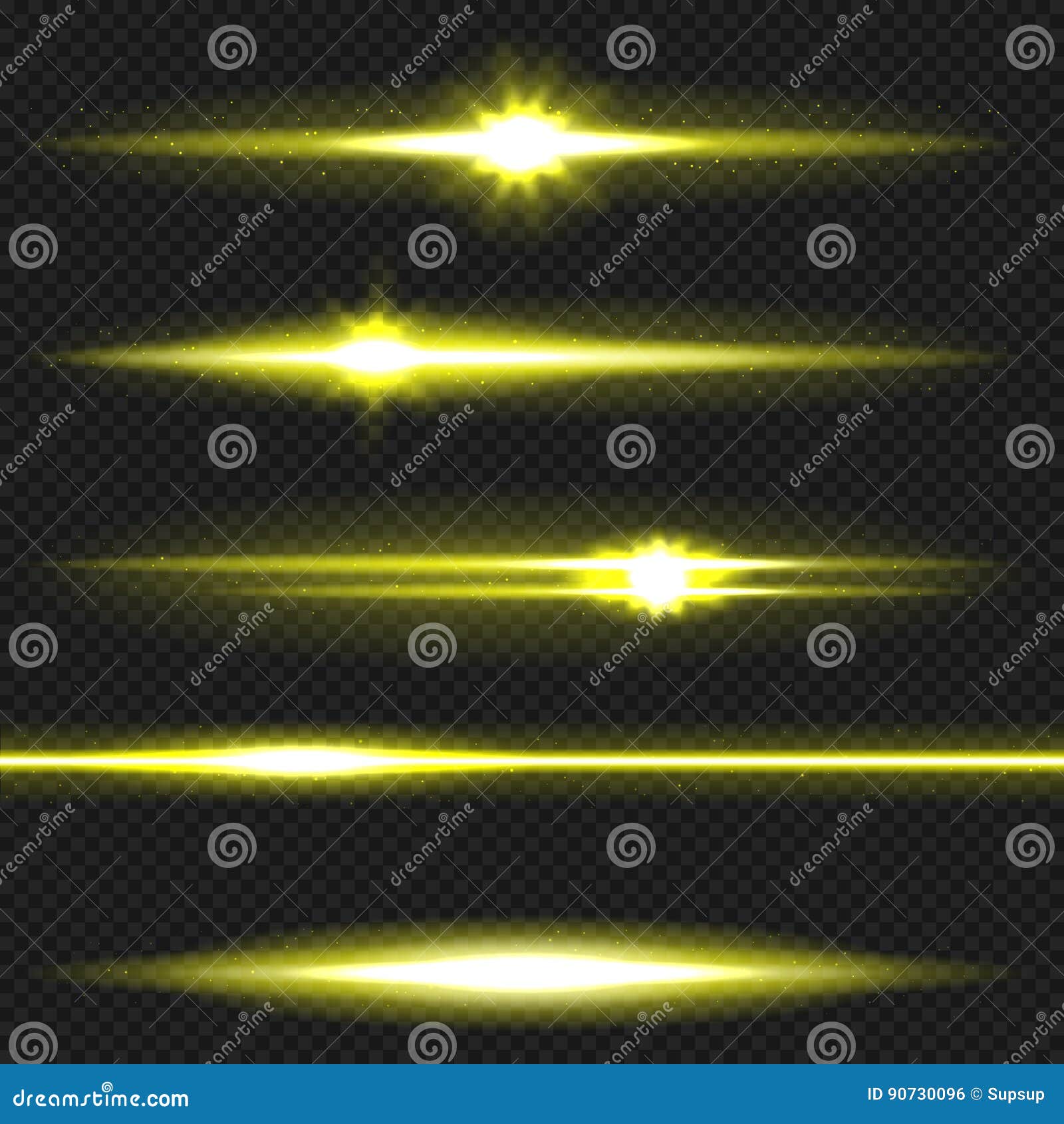 Yellow laser beams pack stock vector. Illustration of glare - 90730096