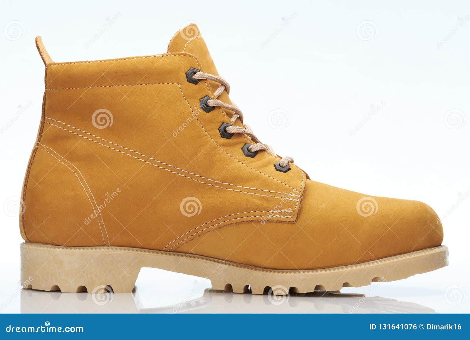 Yellow Leather Boot Side View Stock Photo - Image of design, fashion ...