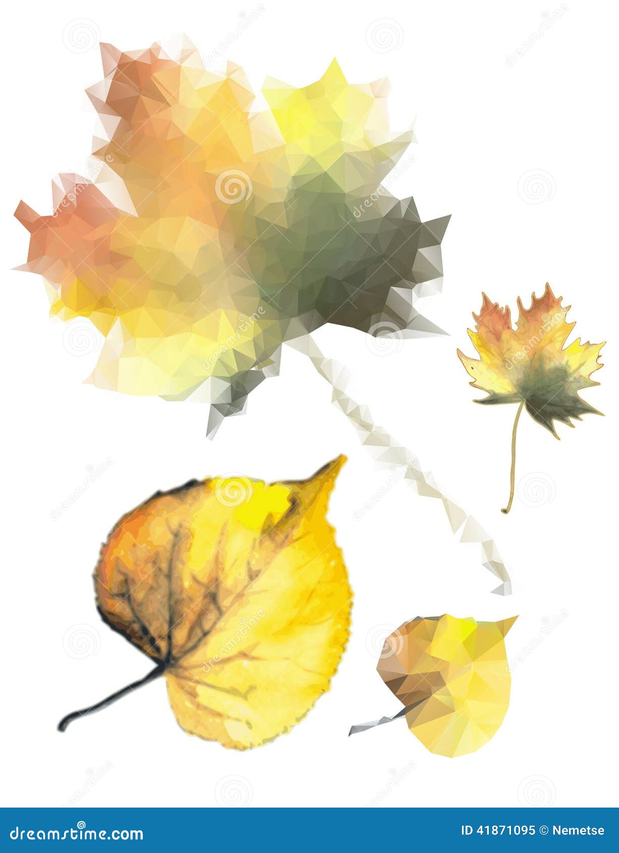 Yellow leaves stock vector. Illustration of beautiful - 41871095