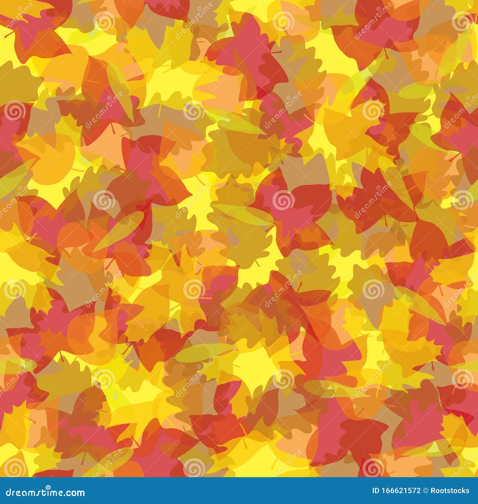 Yellow Leaves Seamless Pattern Stock Vector - Illustration of graphic ...