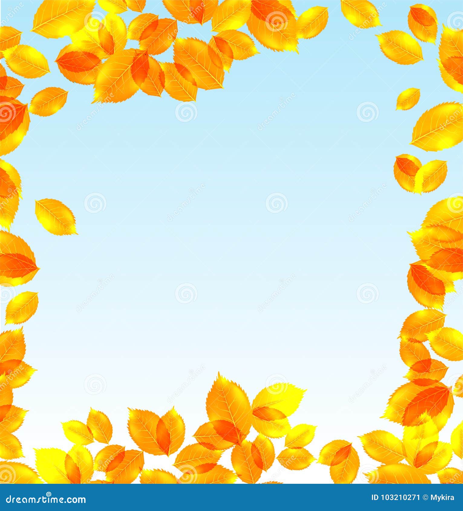 Yellow Leaves Vector Fall Background Stock Vector - Illustration of ...