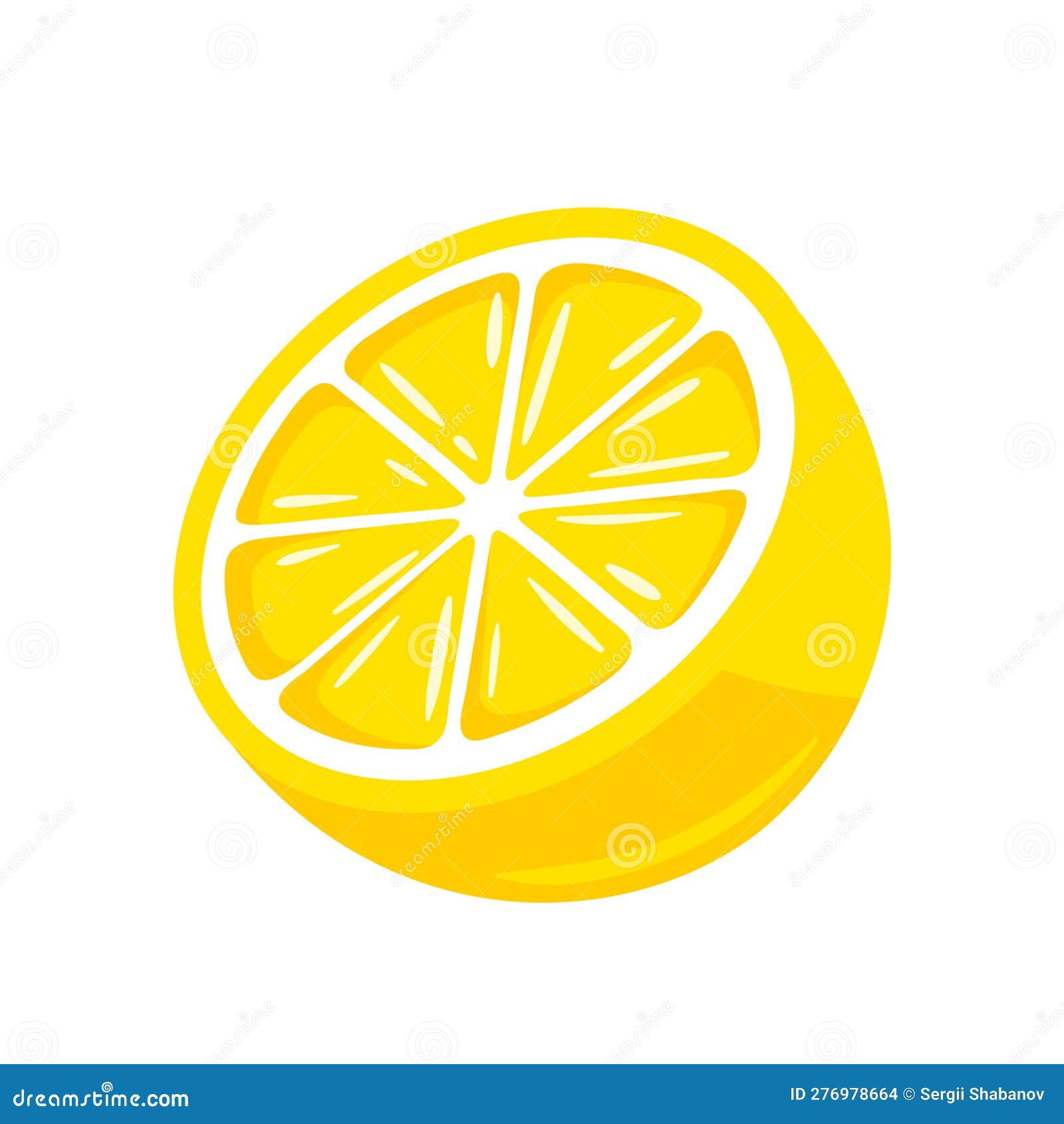 Yellow Lemon in Cartoon Style Isolated on White Background Stock Vector ...