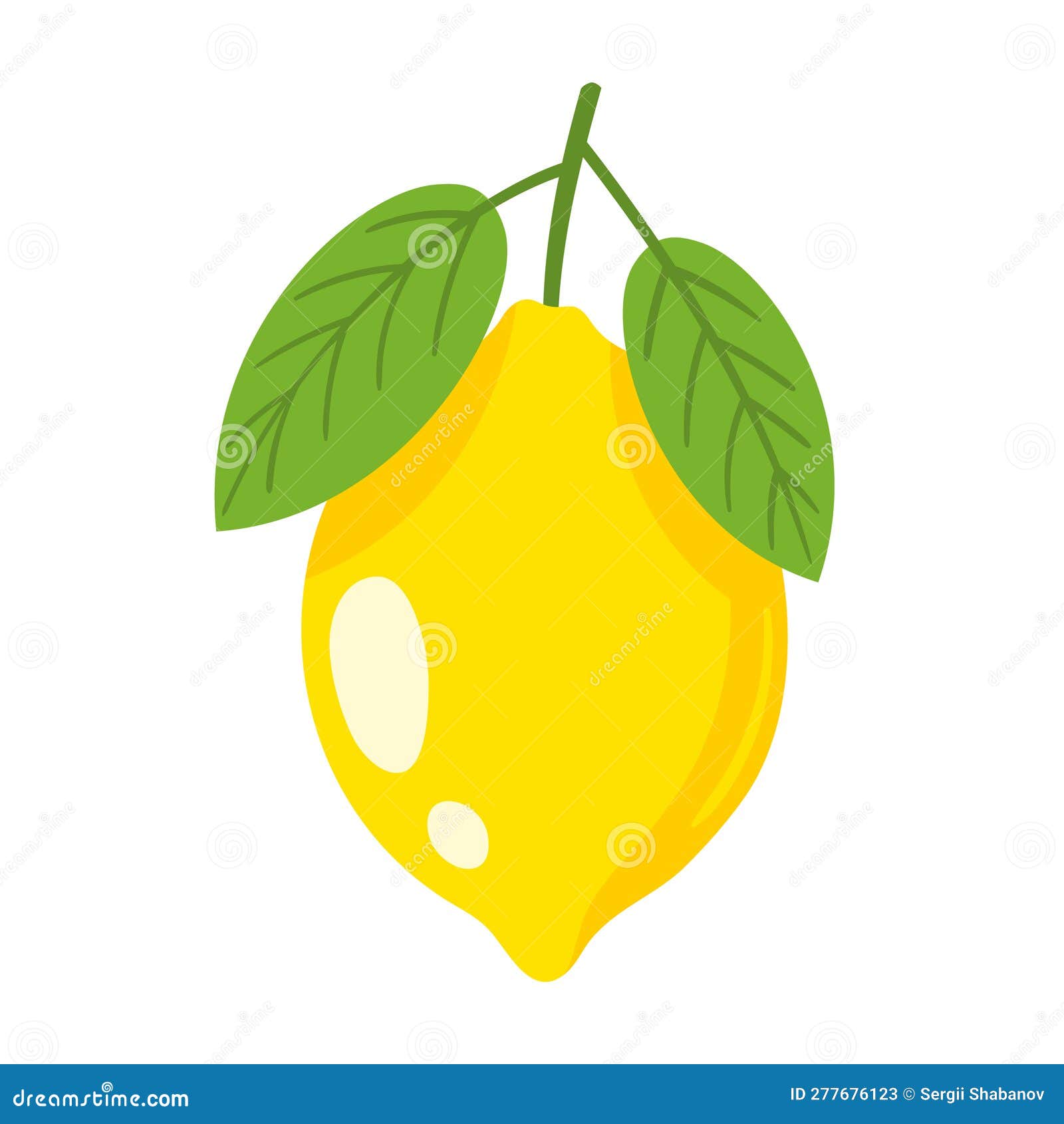 Yellow Lemon Isolated on White Background Stock Vector - Illustration ...