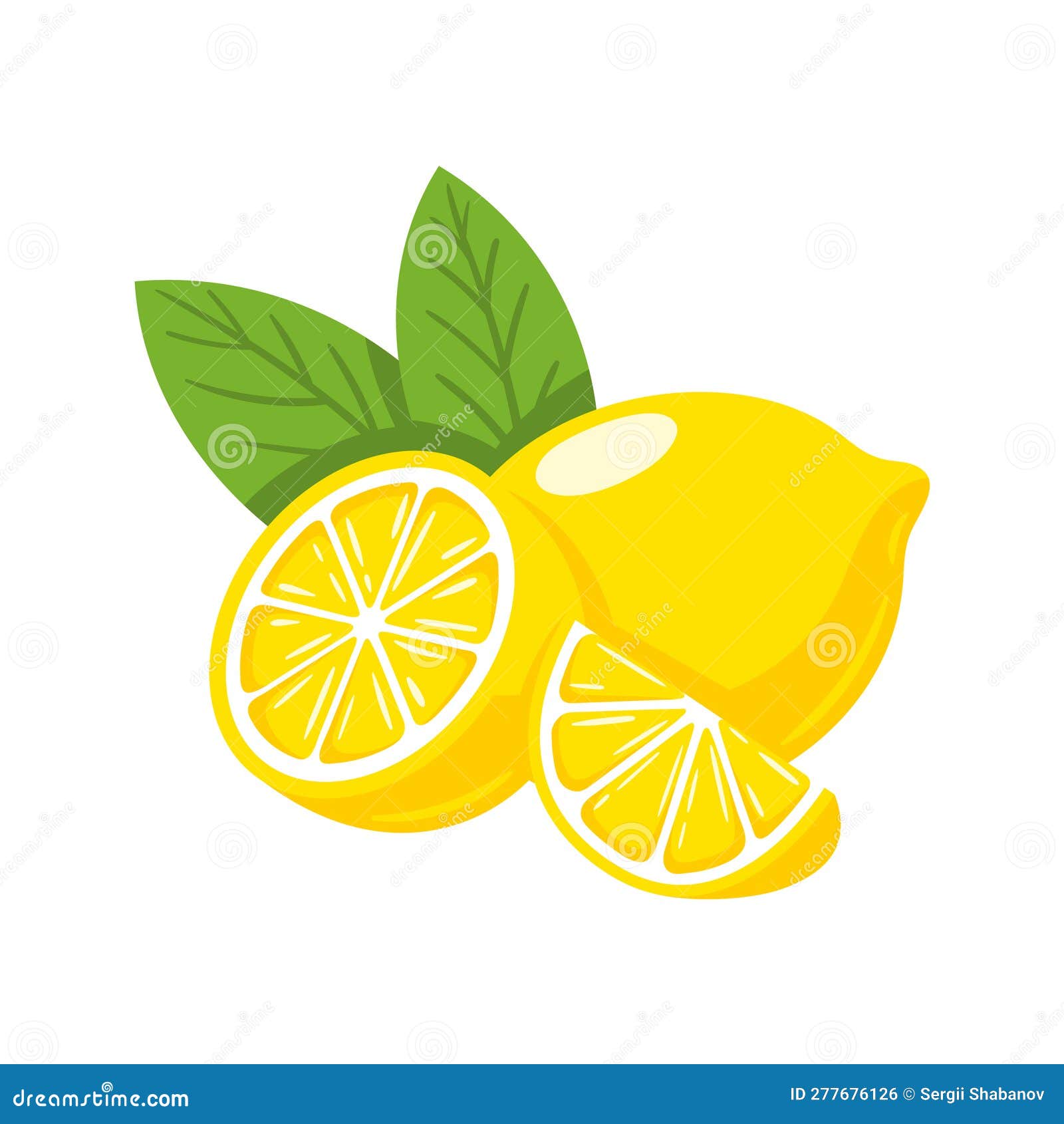 Yellow Lemon Isolated on White Background Stock Vector - Illustration ...