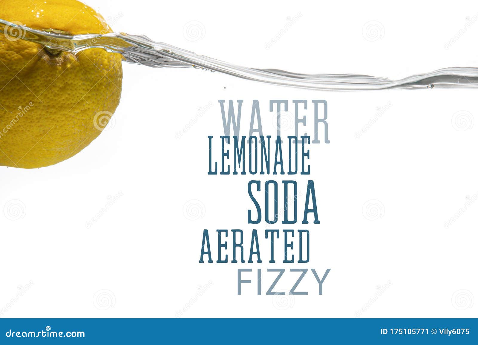Ripe Lemon Fruit in Water on a White Background Stock Image - Image of ...