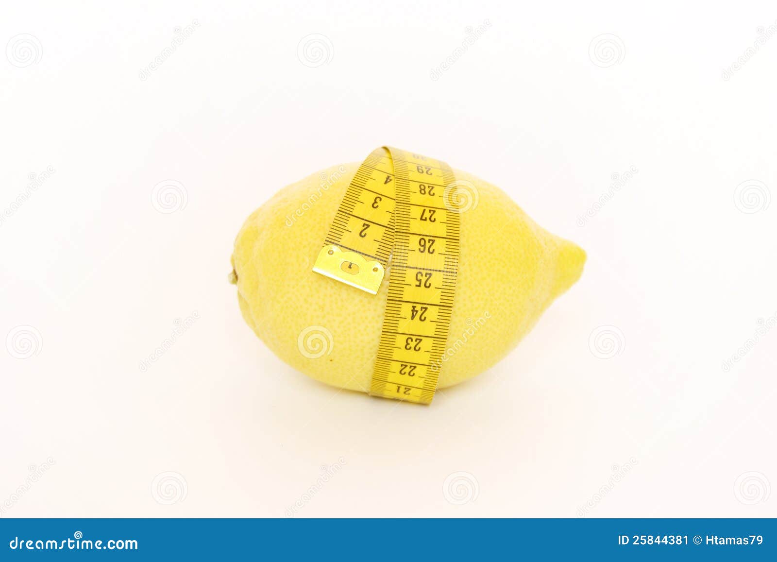 Yellow lemon with measure stock image. Image of measure - 25844381